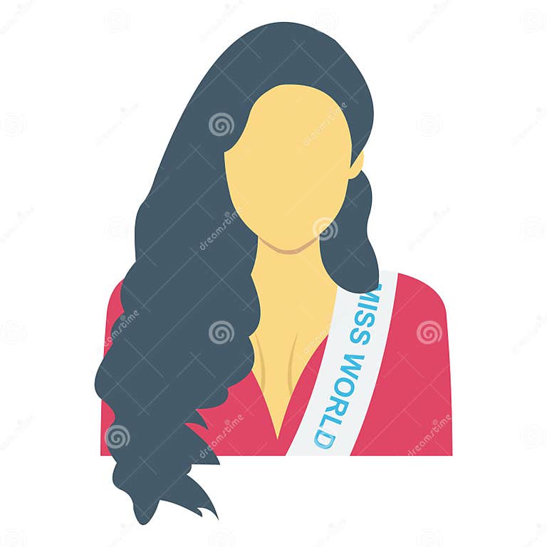 Miss Color Vector Icon Which Can Easily Modify or Edit Stock Vector ...
