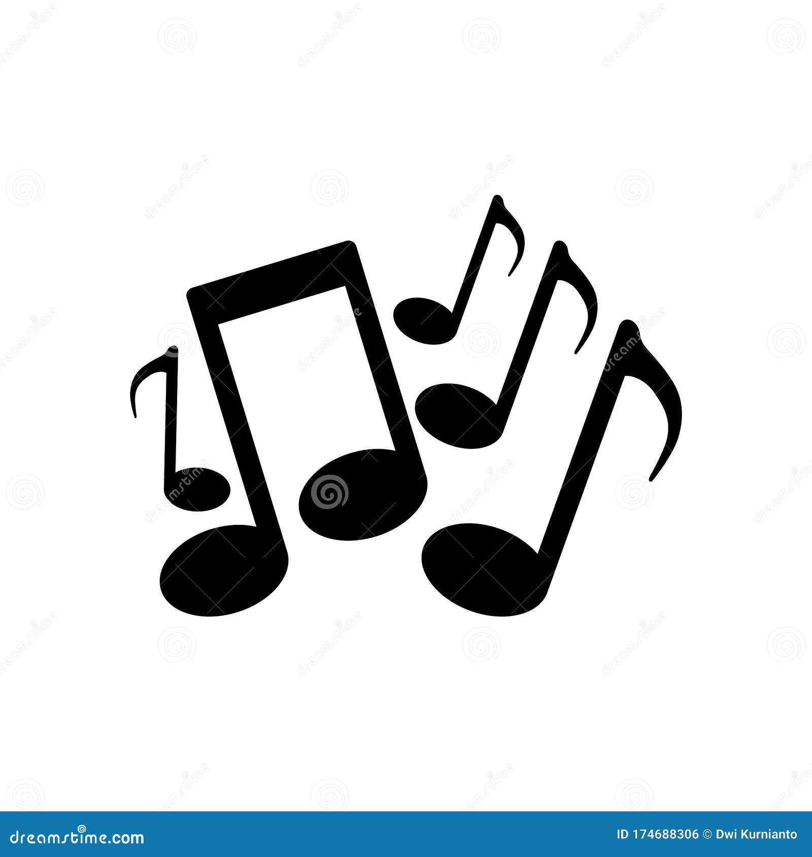 Vector Silhouette Tone Music Icon, Musical Tones Stock Vector ...