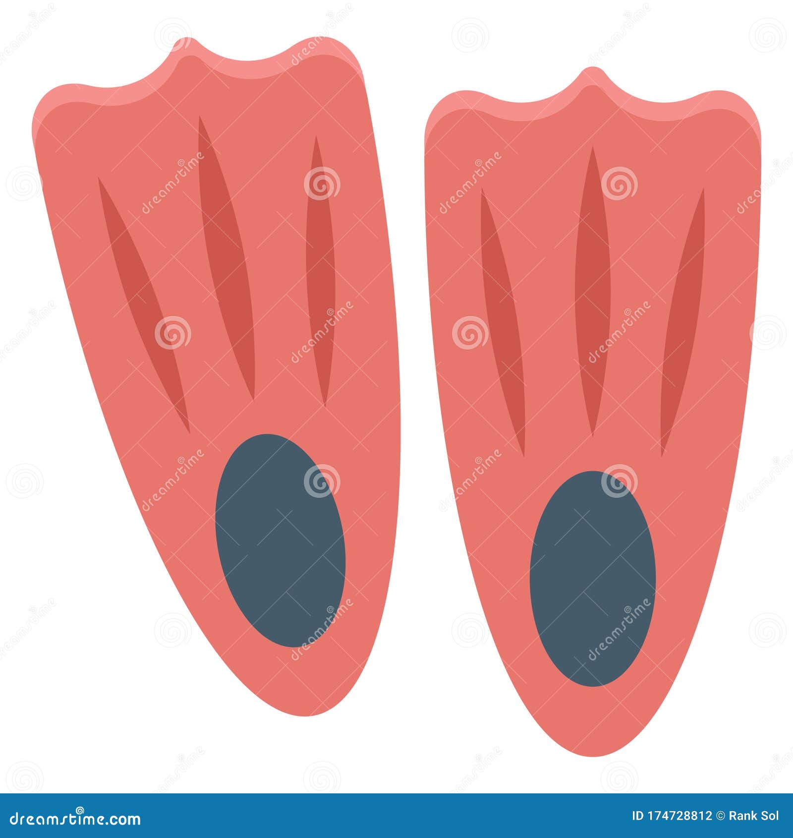 Fins Color Icon. Underwater Swimming Symbol. Diving Equipment Cartoon ...