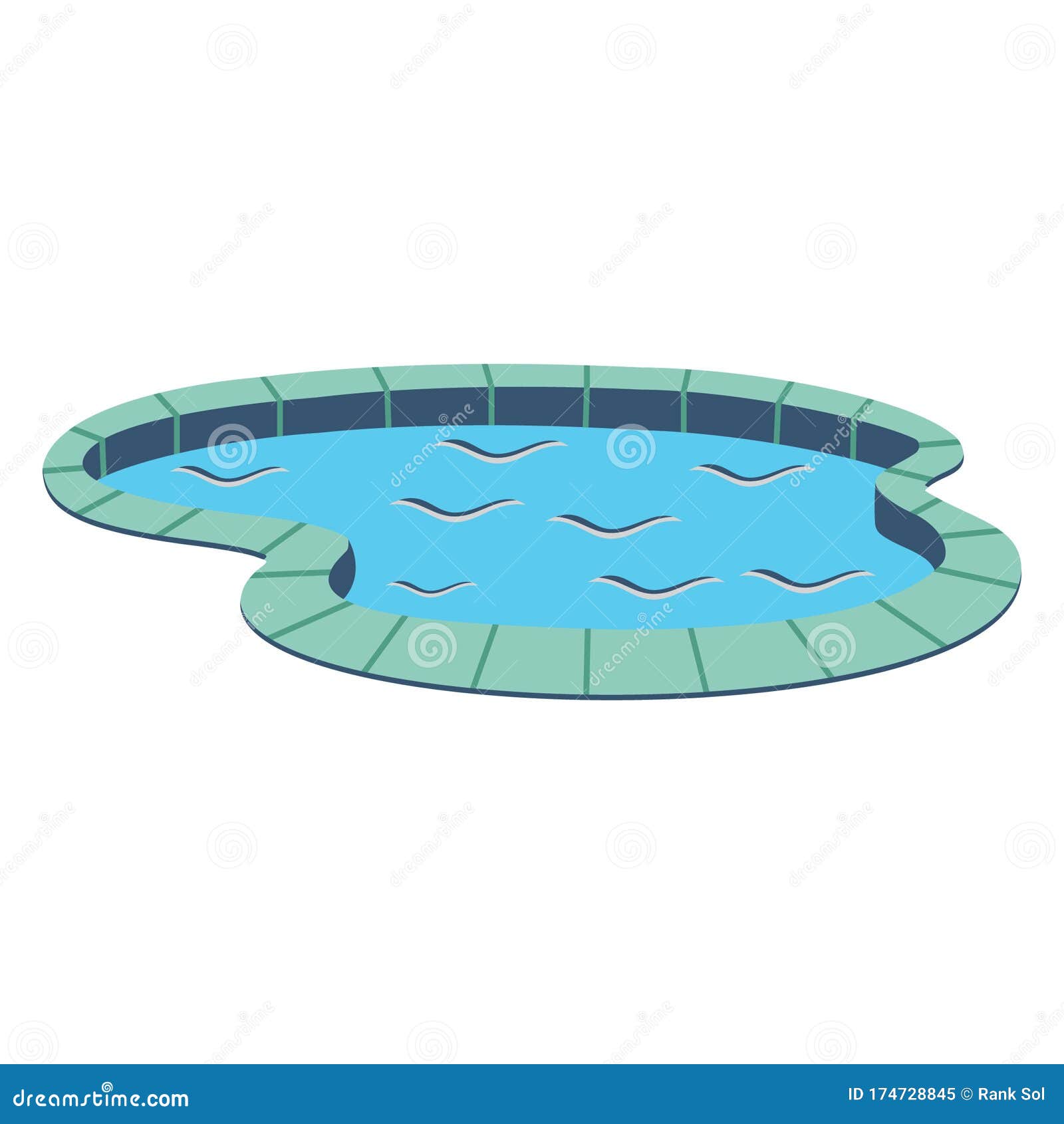 Inground Pool, Outdoor Swimming Pool Color Vector Icon Which Can Be ...