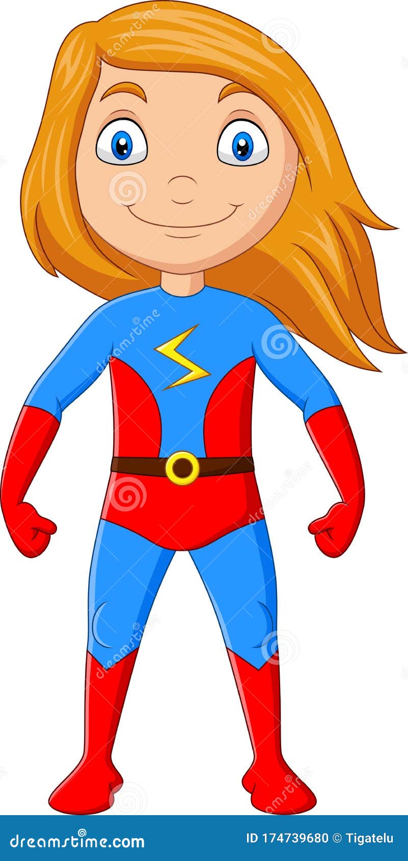 Superhero Girl, Little Teen Girl As A Superhero Vector Cartoon ...