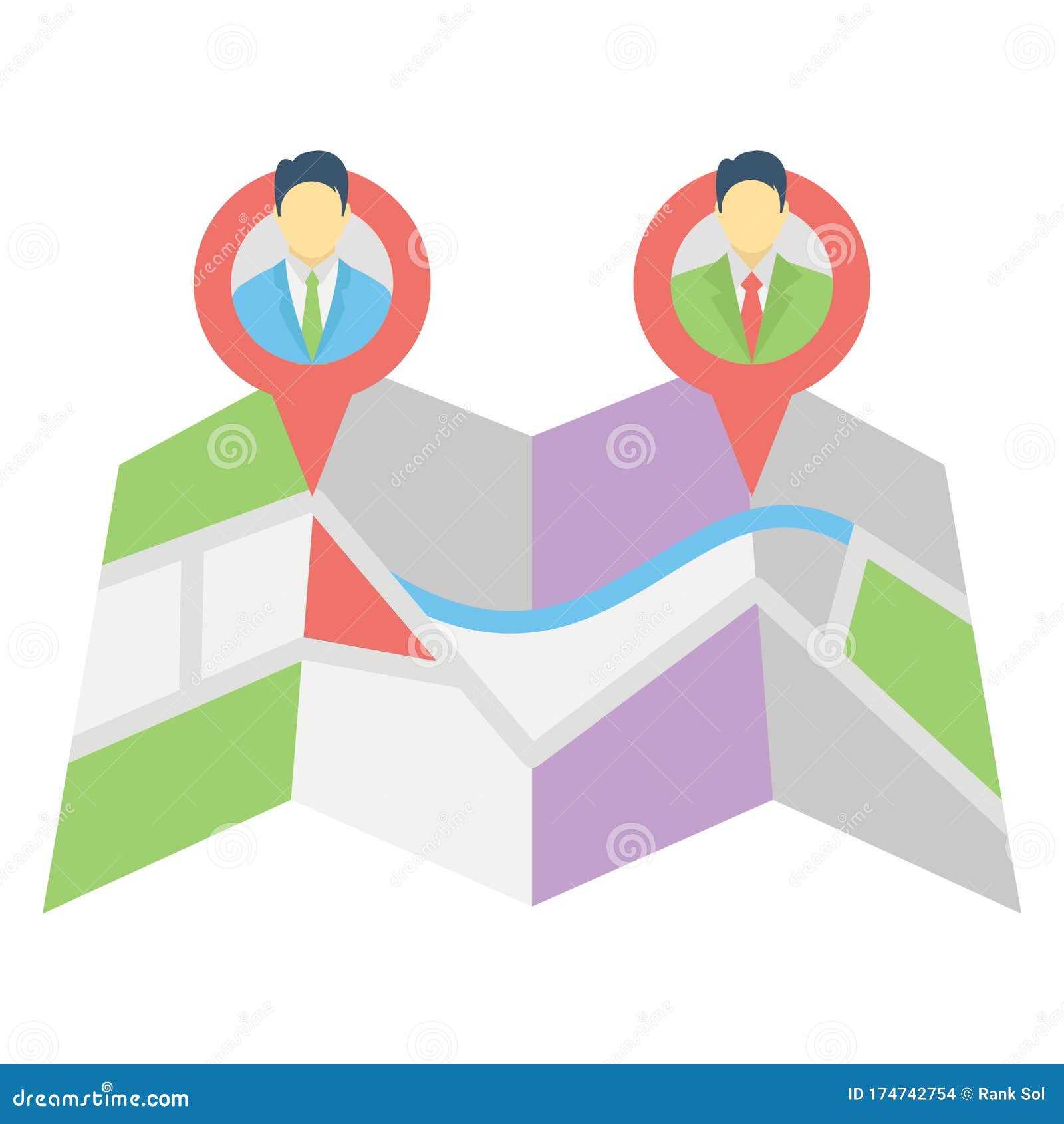 Business Bay, Business Location Map Color Vector Icon Which Can Easily ...