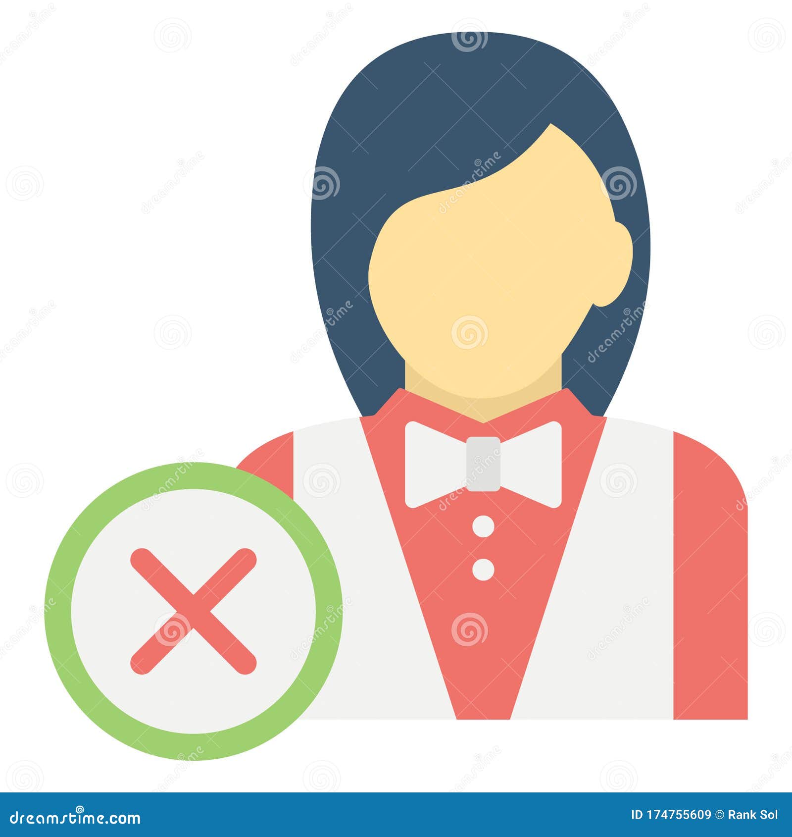 Employment Termination, Female Employee Terminated Color Vector Icon ...