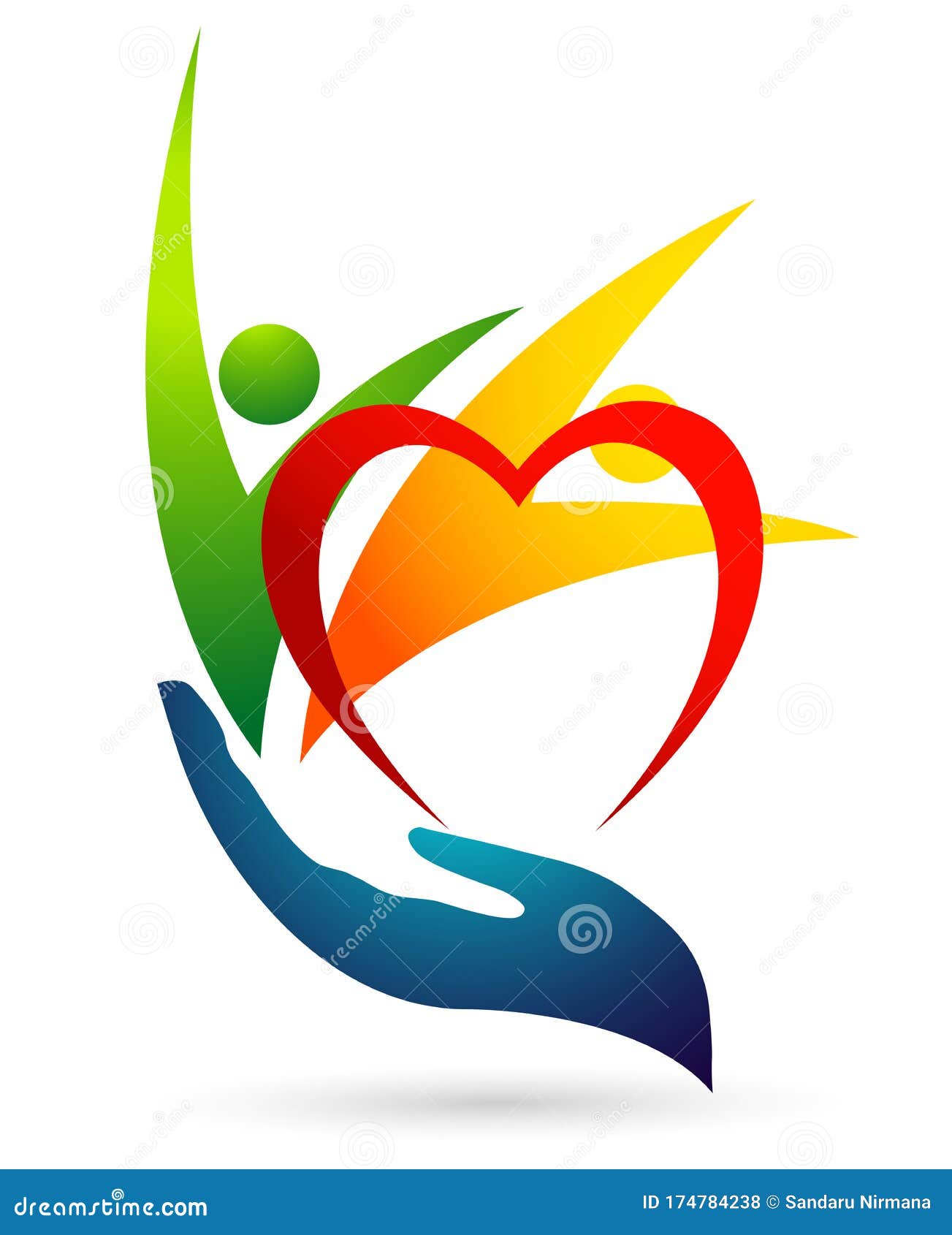 World Wellness Emblem Logo With Human Figure Dividing Globe To Four ...