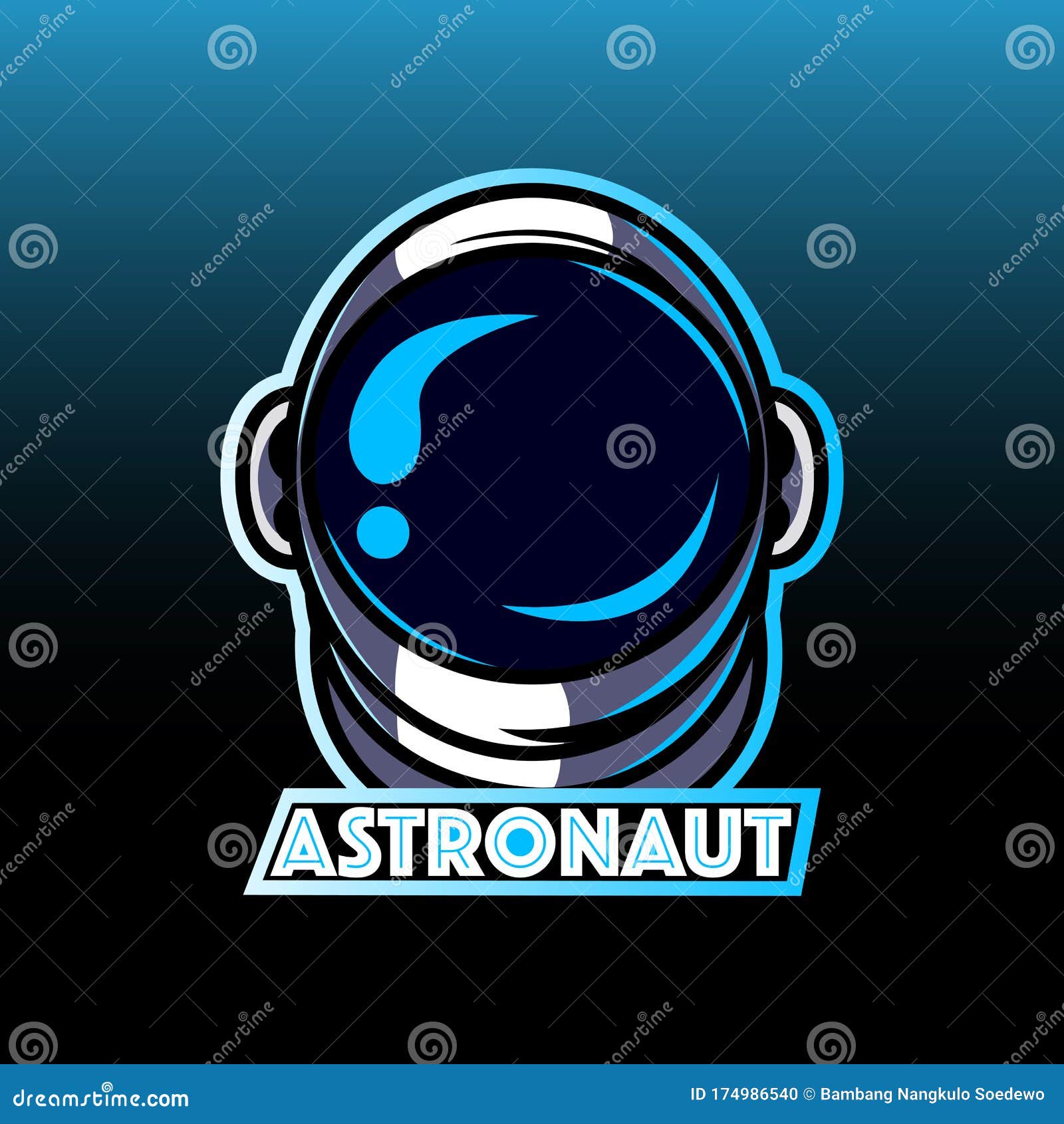 Astronaut Head - Retro Logo. Spaceman In Helmet - Vintage Emblem Vector ...