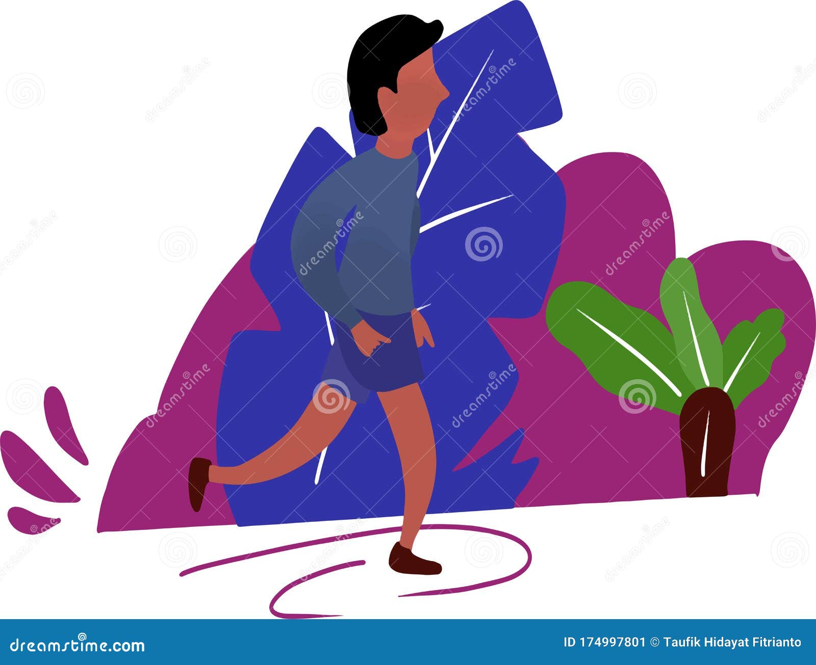 Illustration of a Boy Who is Running after His Dream Stock Vector ...