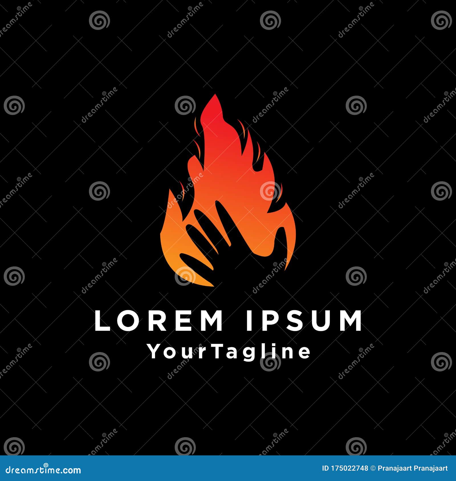 Fire Hand Icon Logo Design stock vector. Illustration of blaze - 175022748