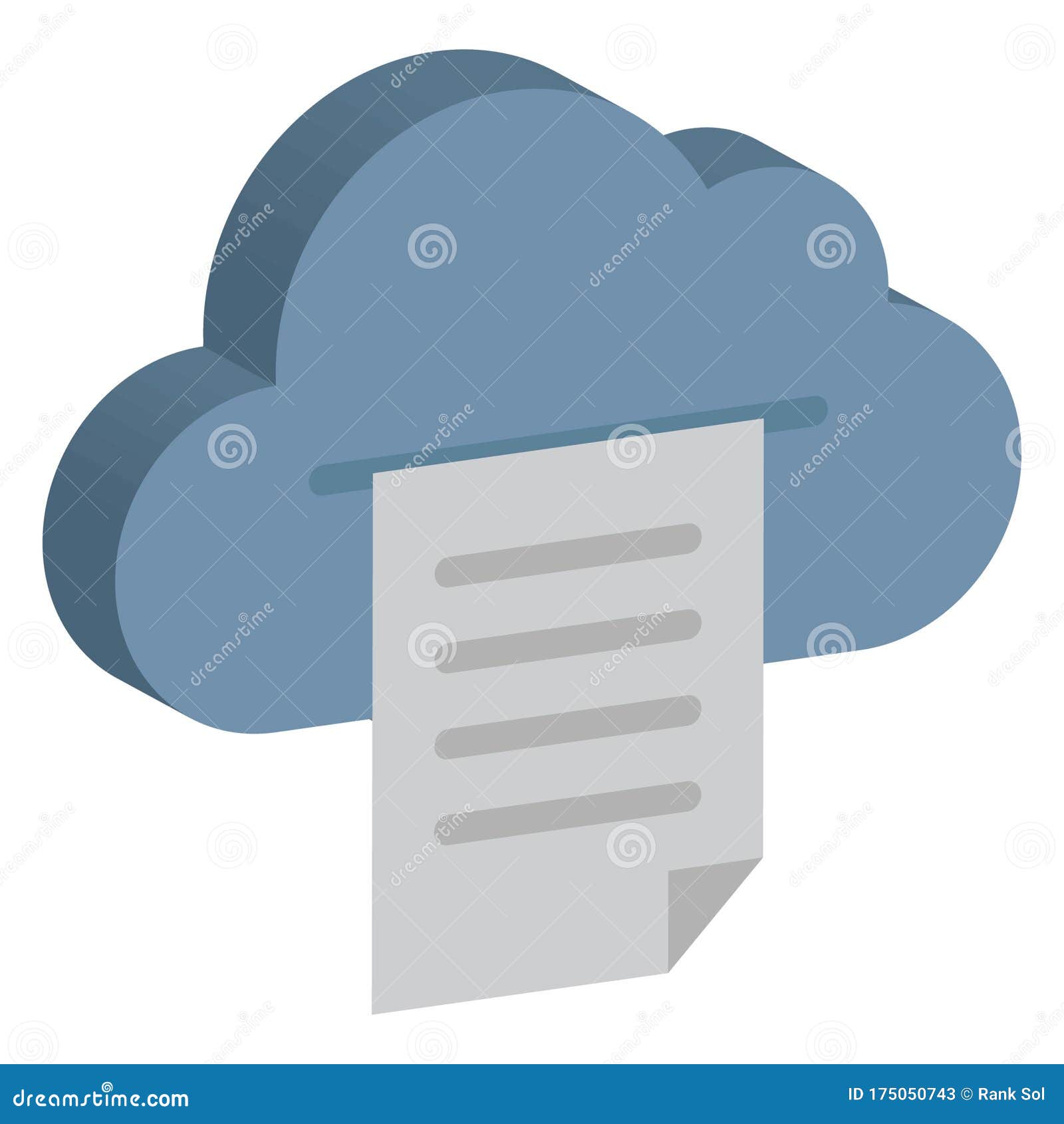 Cloud Paper, Cloud Print, Isolated Vector Icon Which Can Easily Modify ...
