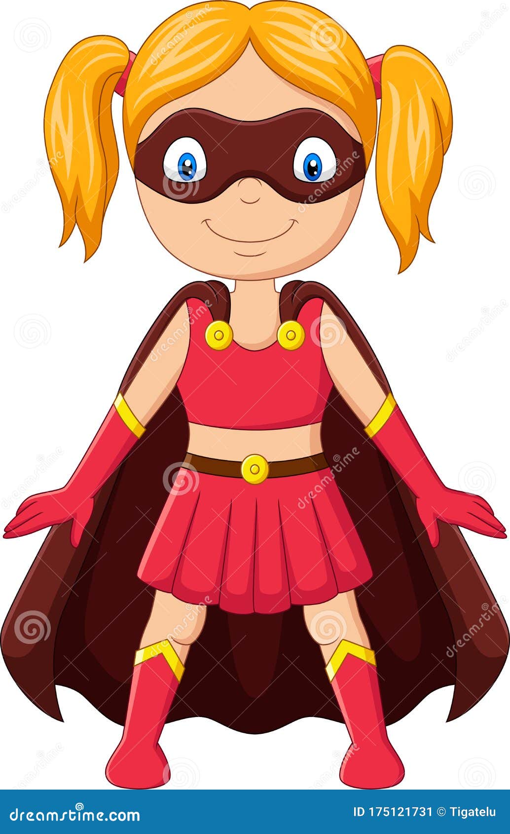 Superhero Girl, Little Teen Girl As A Superhero Vector Cartoon ...