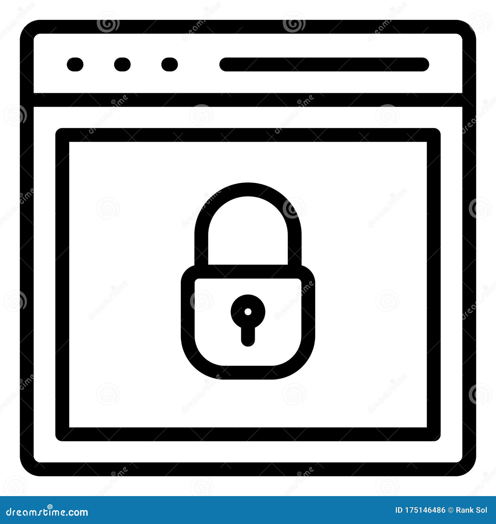 Browser Lock, Lock Vector Icon Which Can Easily Modify Stock Vector ...