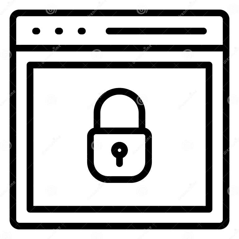 Browser Lock, Lock Vector Icon Which Can Easily Modify Stock Vector ...