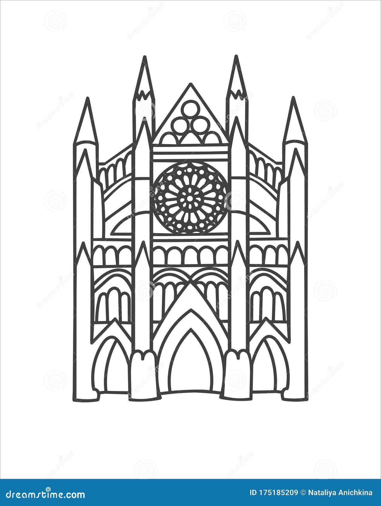 Vector Outline Illustration the Westminster Abbey in London, the UK ...