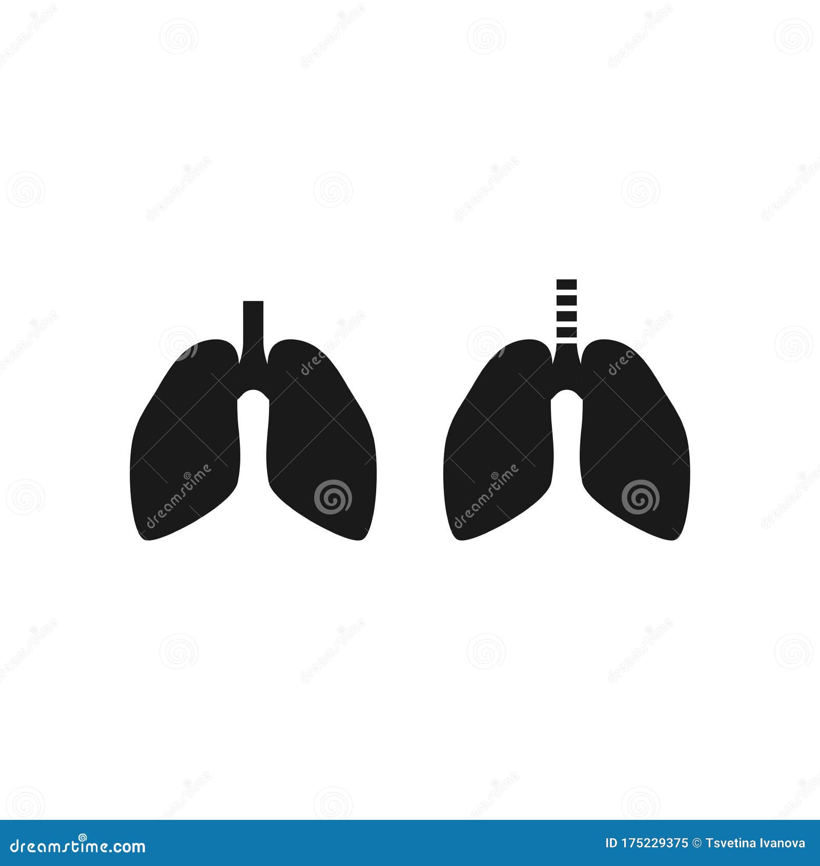 Lungs Black Icon, Vector Sign On Isolated Background. Lungs Concept ...