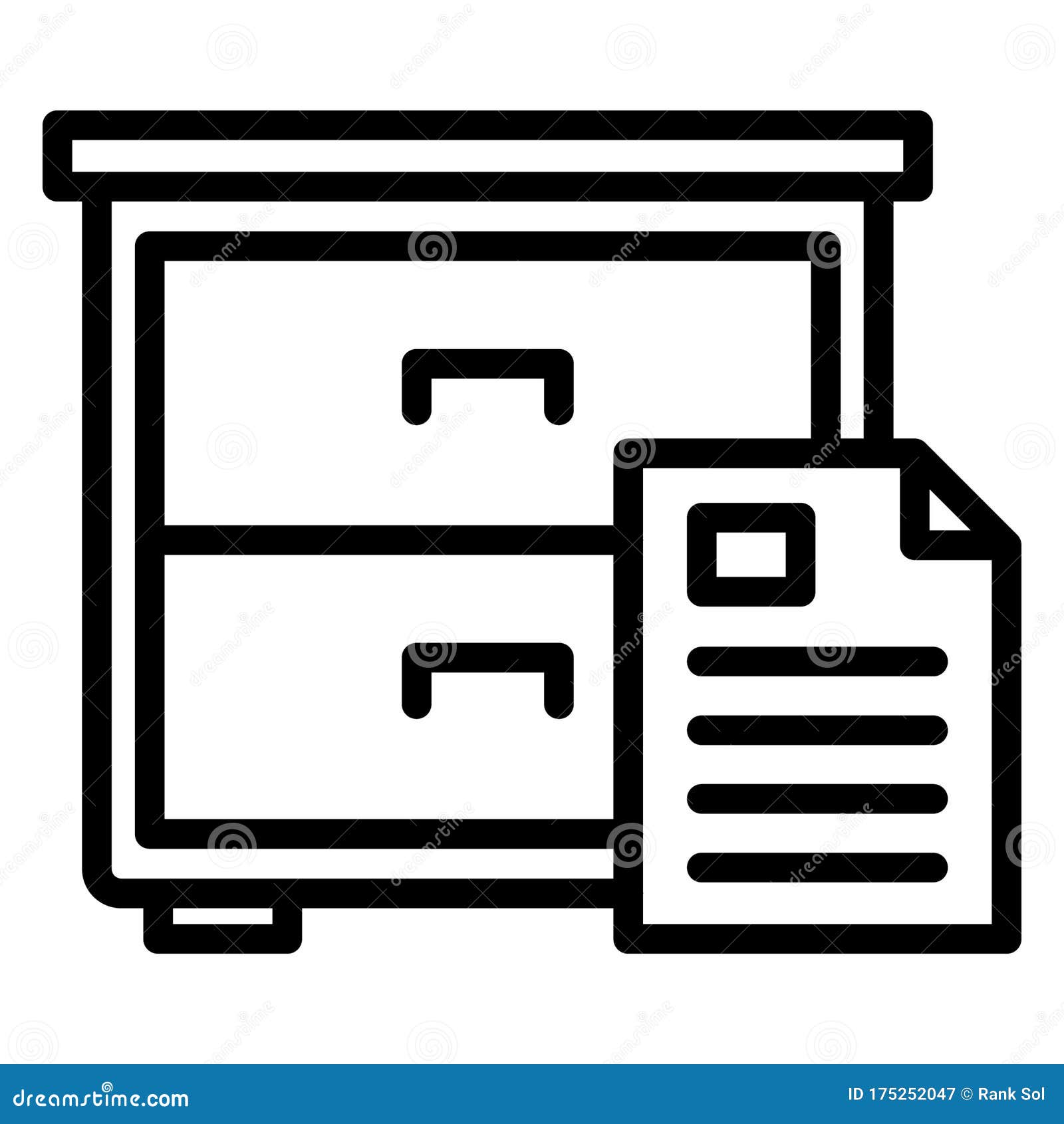 Documents, File Drawer Vector Icon Which Can Easily Modify Stock Vector ...