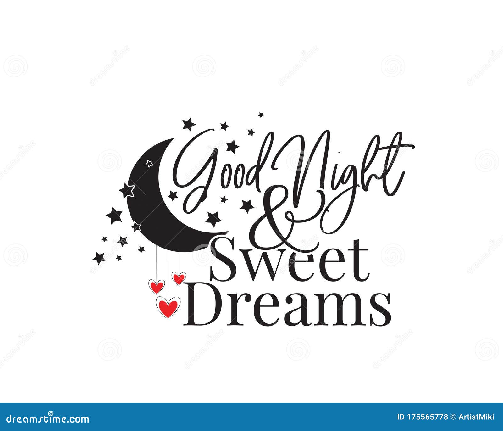 Sweet Dreams. Vector Lettering With A Silhouette Of Stars And A Unicorn ...