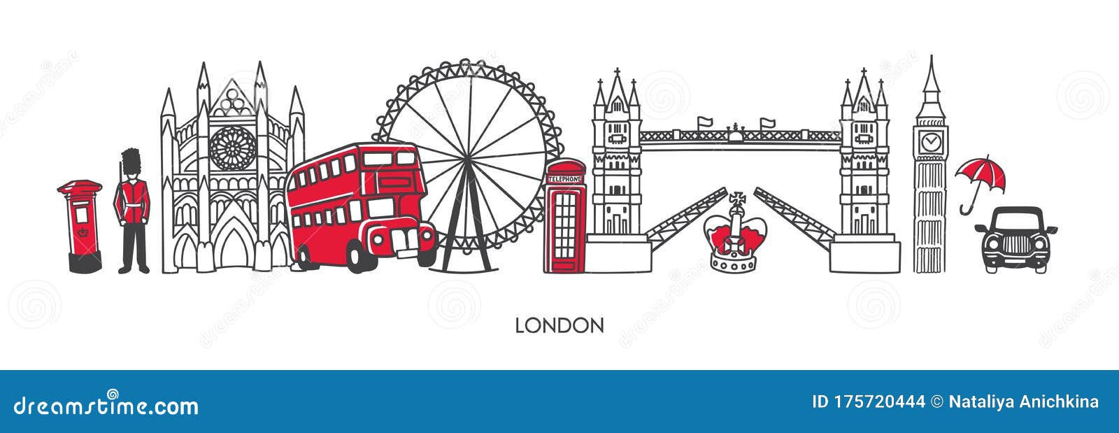 Trendy Vector Illustration London, the United Kingdom. Editorial Stock ...