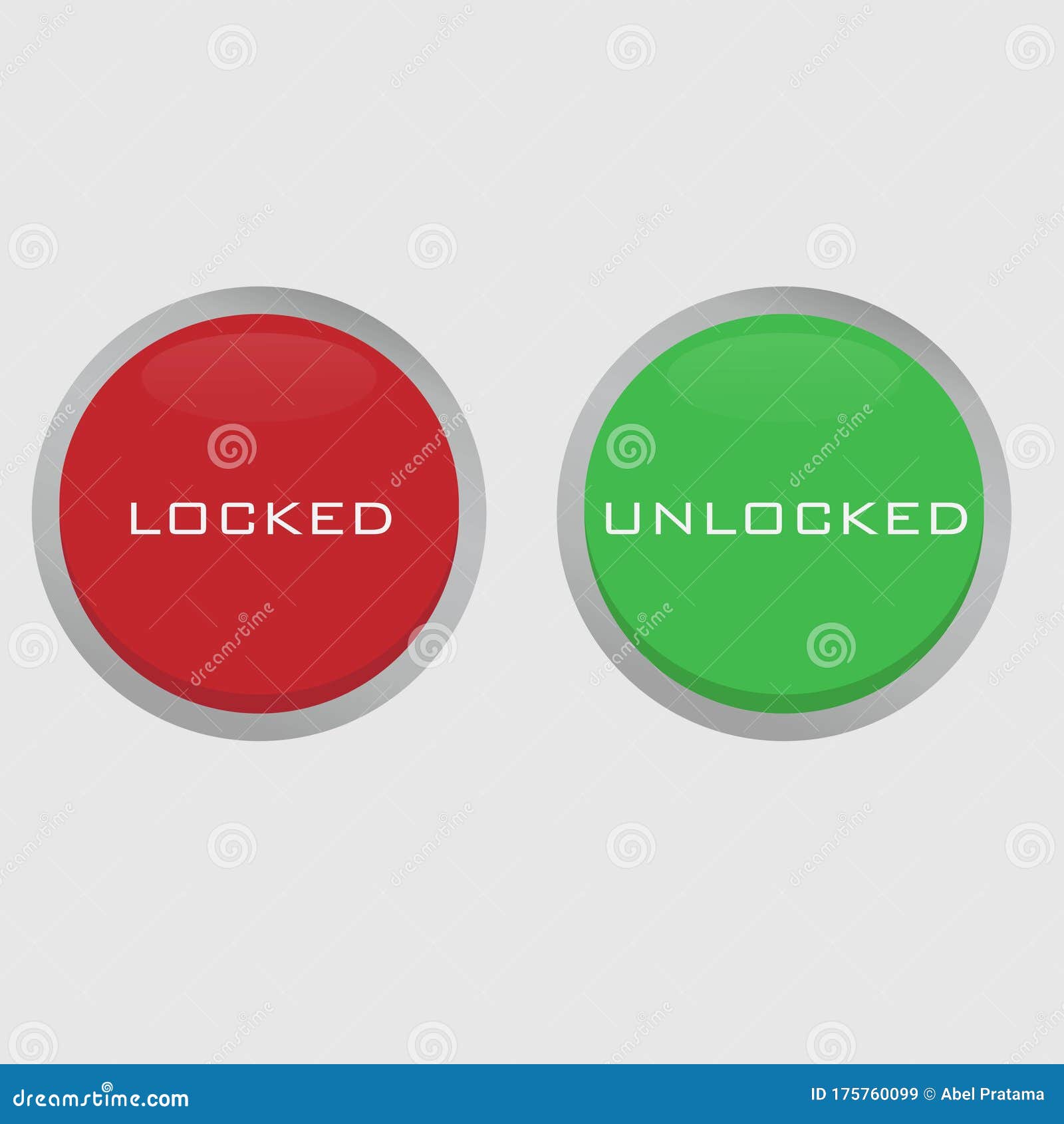 Lock and Unlock button stock vector. Illustration of business - 175760099