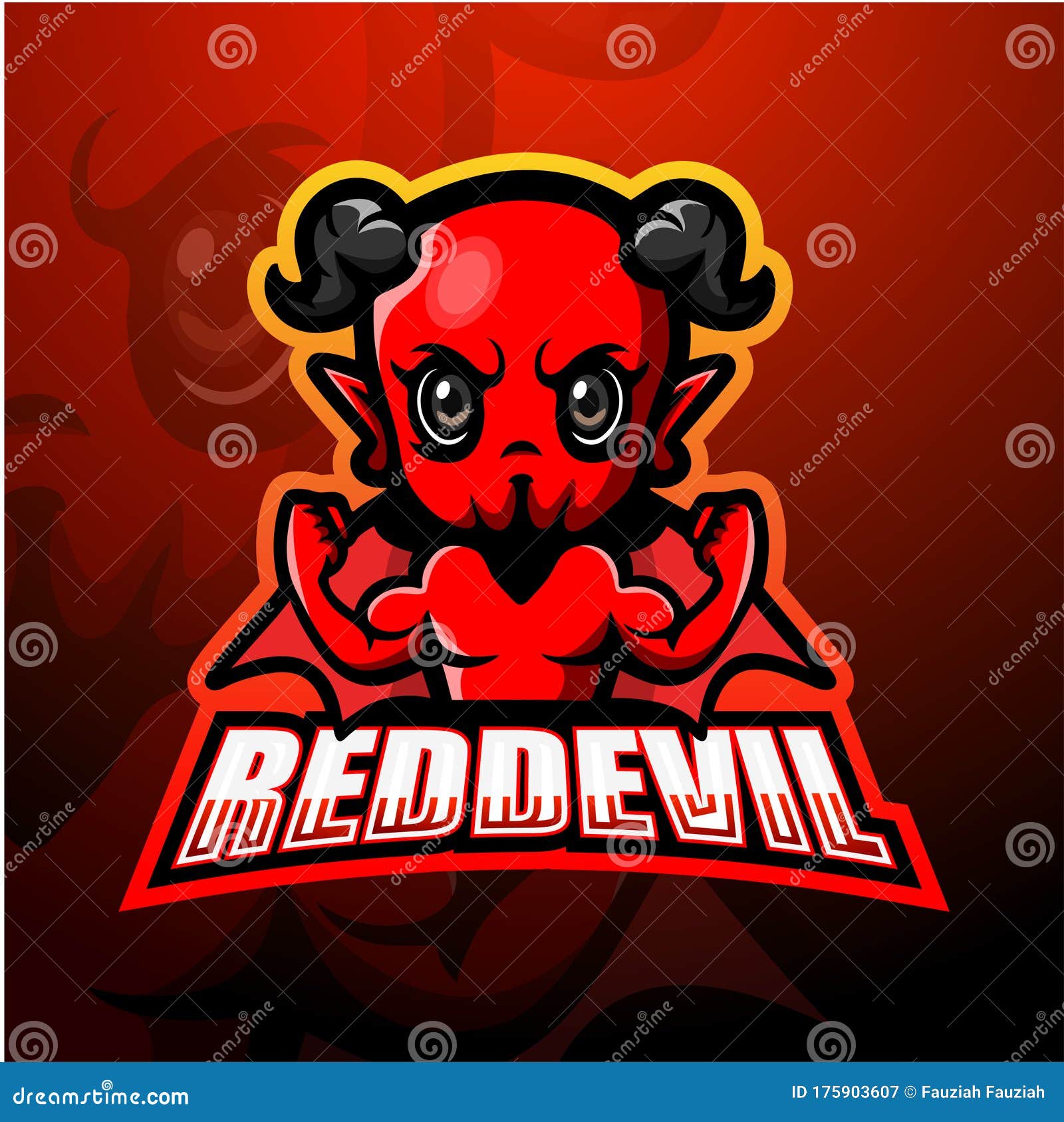 Red Devil Mascot Esport Logo Design Stock Vector - Illustration of ...