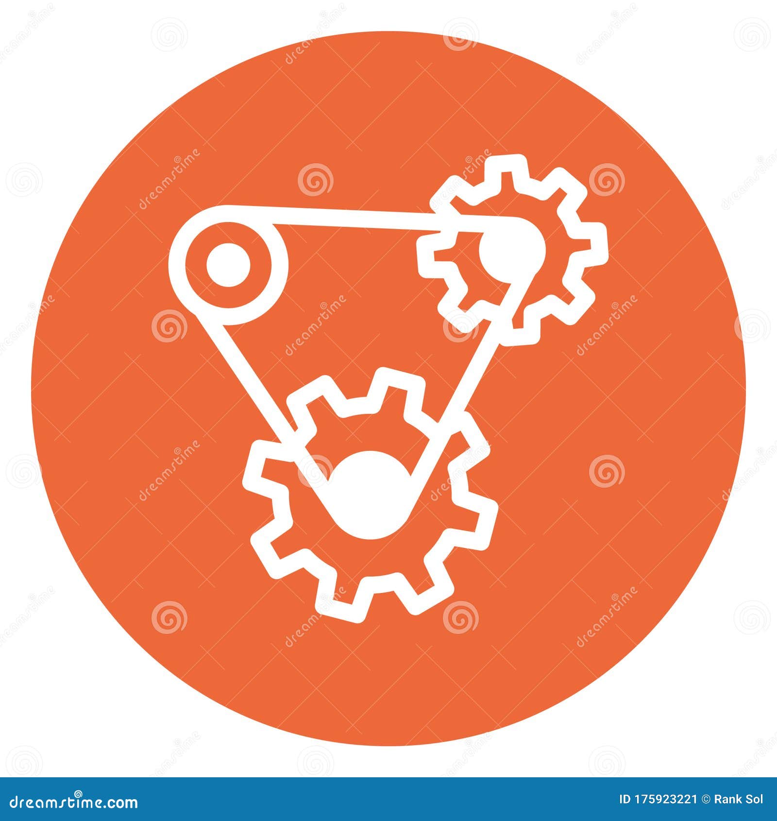 Chain, Cog Chain Vector Icon Which Can Easily Modify or Edit Stock ...