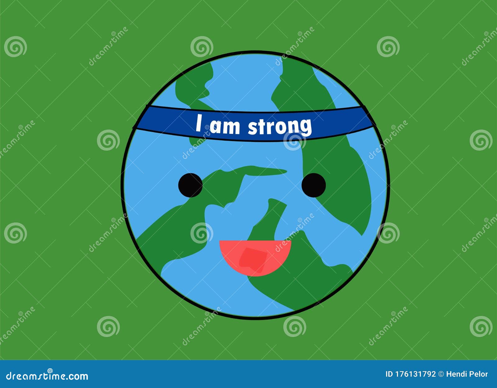Iustration Vector Character Earth Strong Stock Vector - Illustration of ...