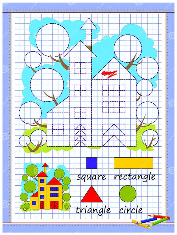 Educational Page for Kids. Printable Worksheet on Square Paper for ...