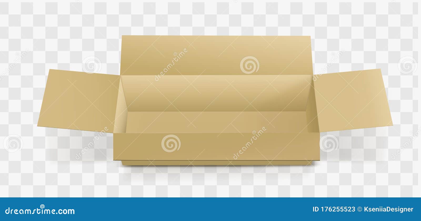 Brown Open Box. Cardboard Moving Box Stock Vector - Illustration of blank, mock: 176255523