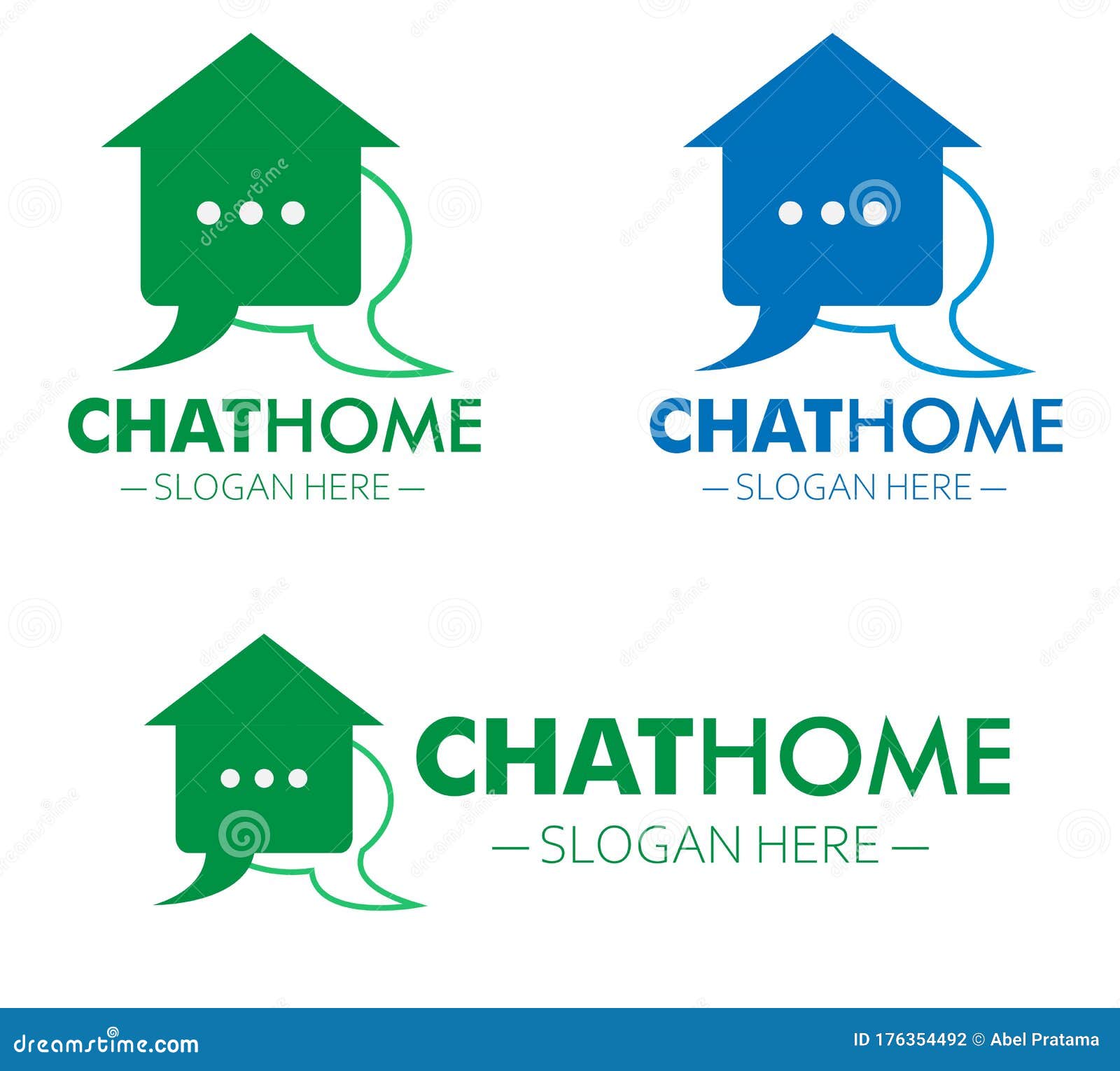 Chat home logo design stock vector. Illustration of comment - 176354492