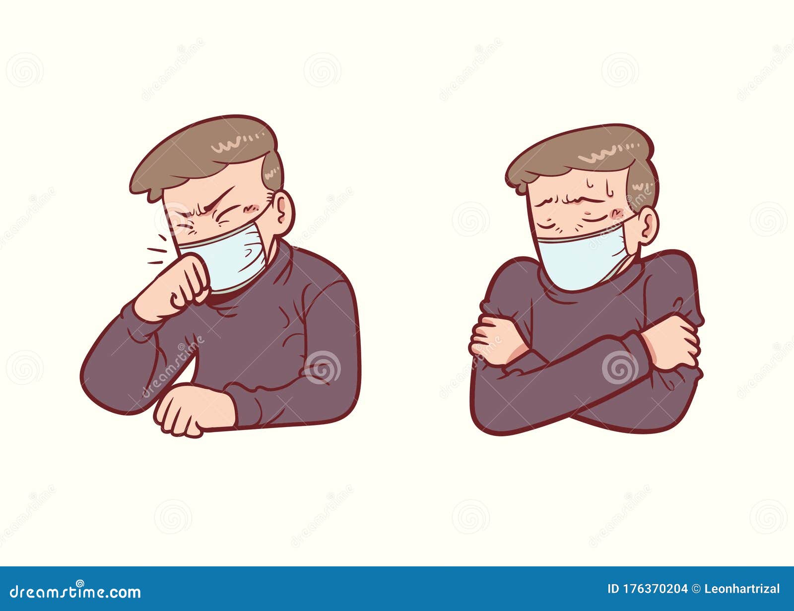 Man catch a cold stock vector. Illustration of virus - 176370204