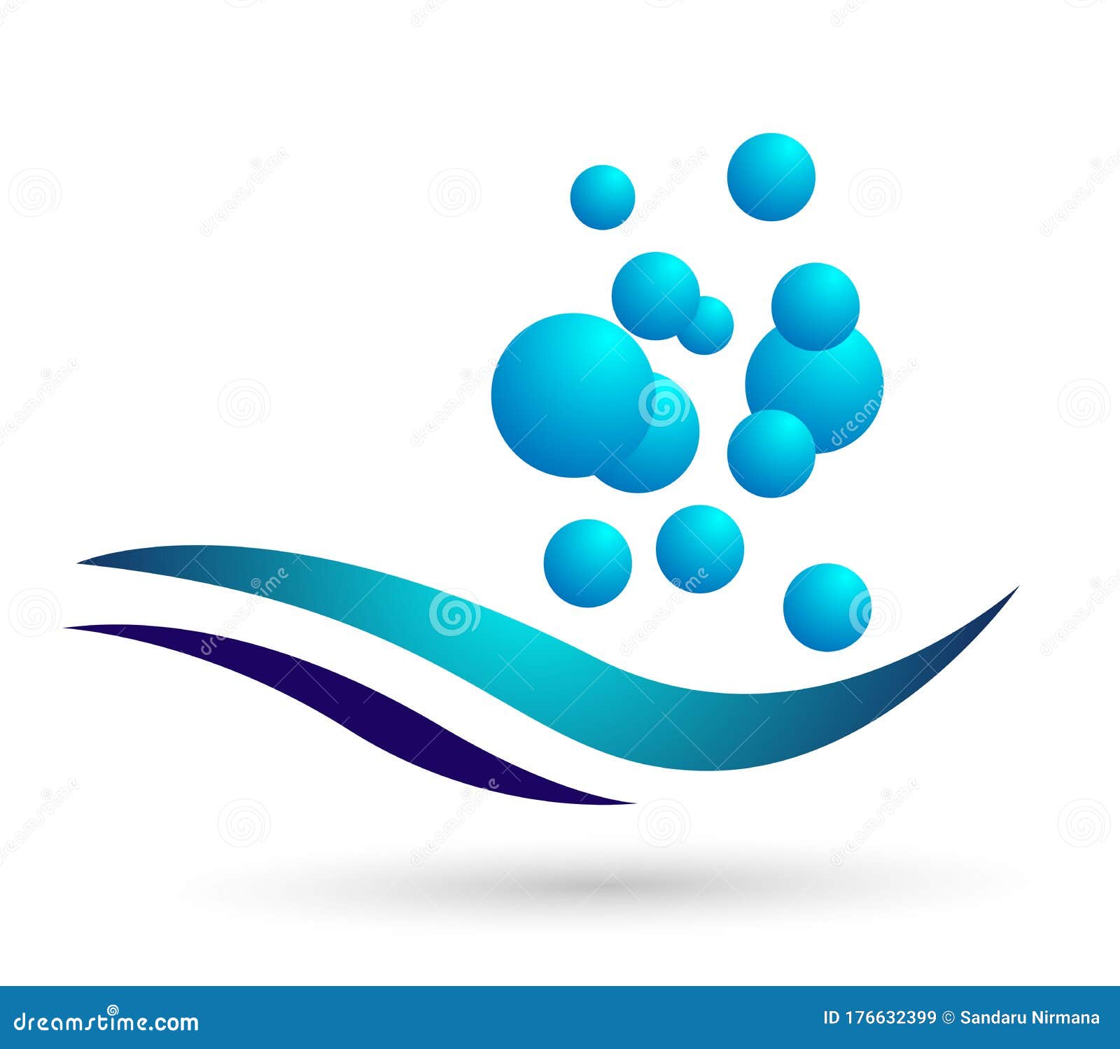 Water Bubble Sea Water Wave Aqua Water Drop Flash Cleaning Logo Stock ...