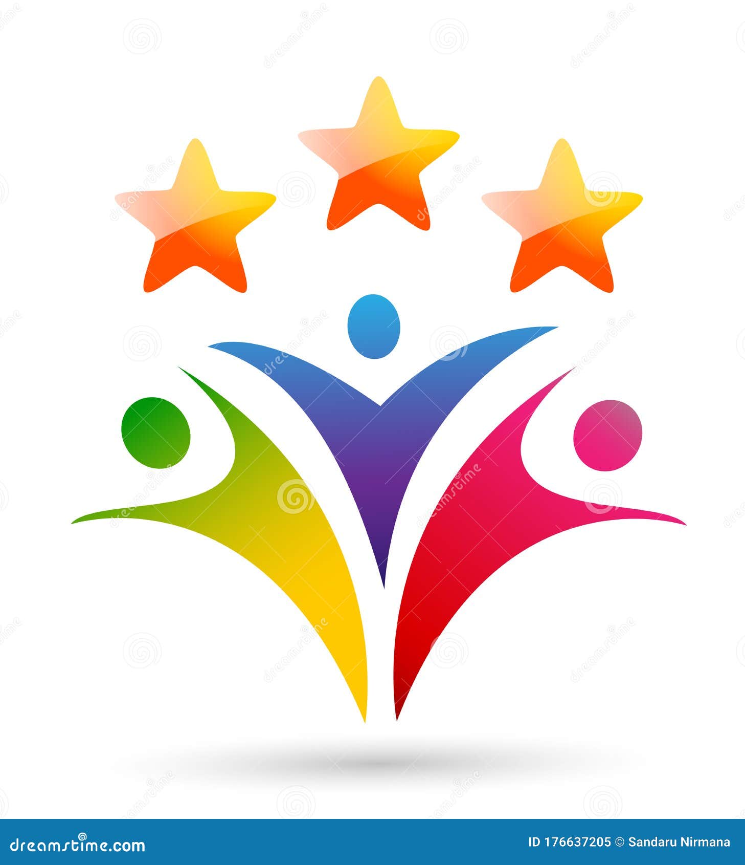 Abstract People Union Celebration Logo on Corporate Invested Business ...