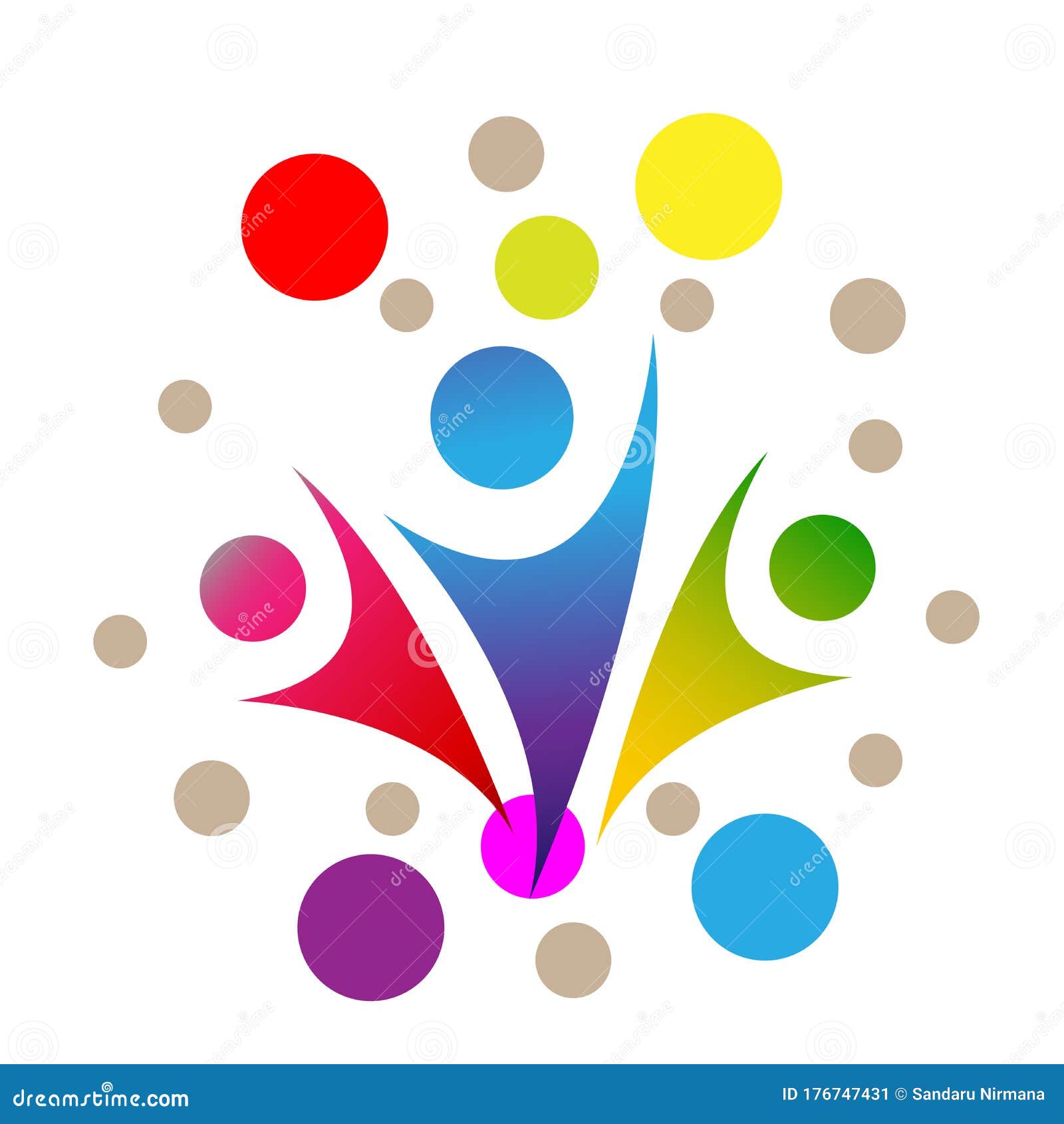 Abstract People Union Celebration Logo on Corporate Invested Business ...