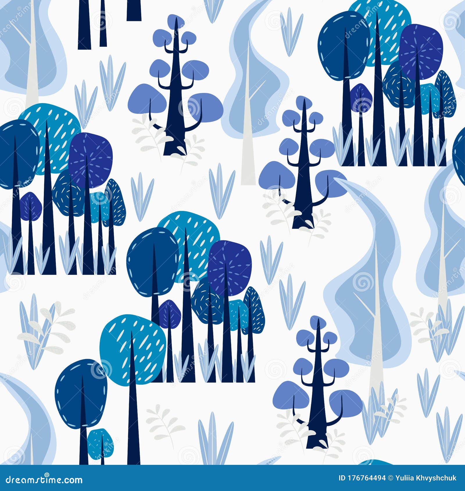 Hand Drawn Abstract Scandinavian Graphic Illustration Seamless Pattern ...