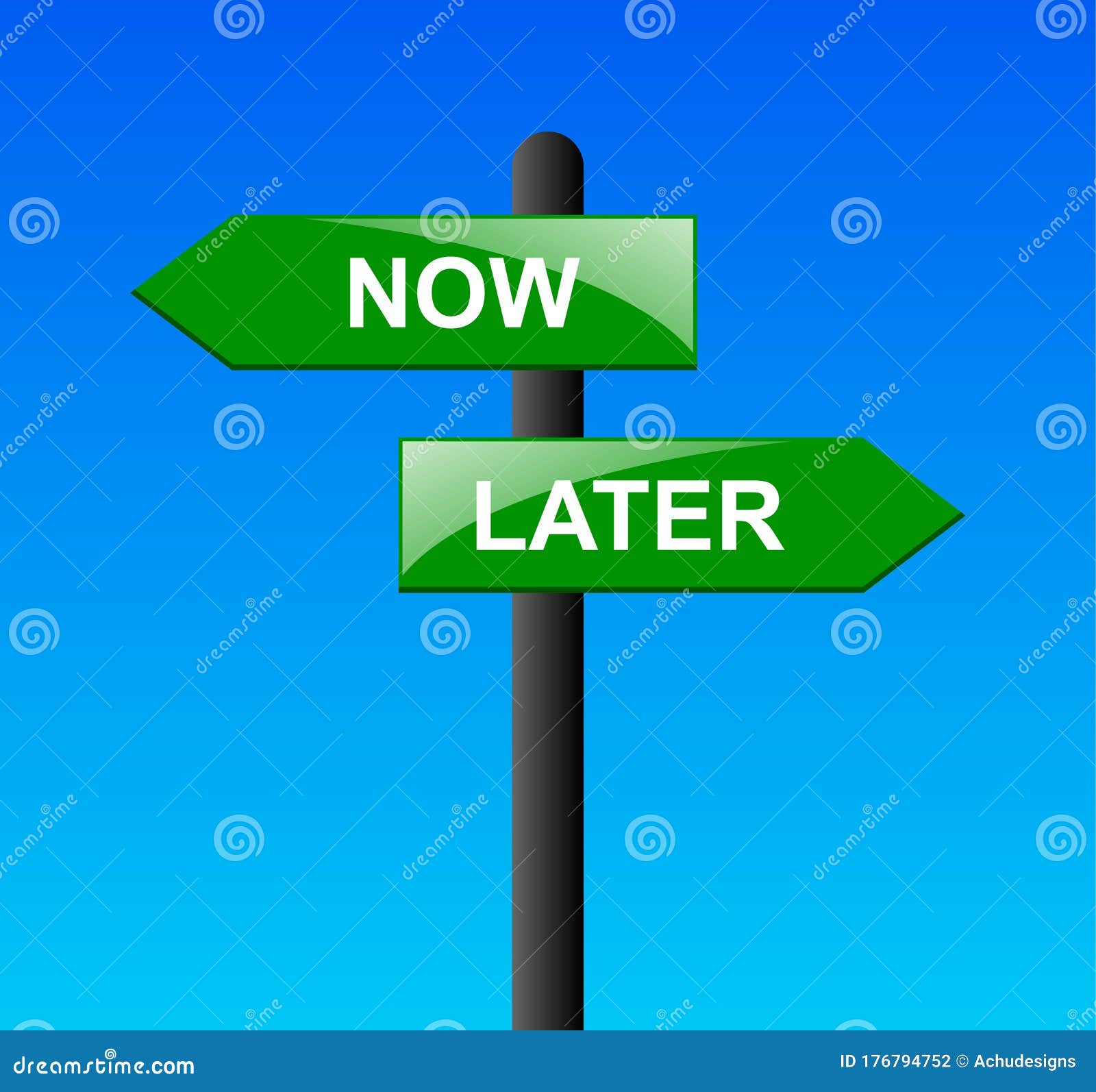 Now later signposts stock vector. Illustration of background - 176794752