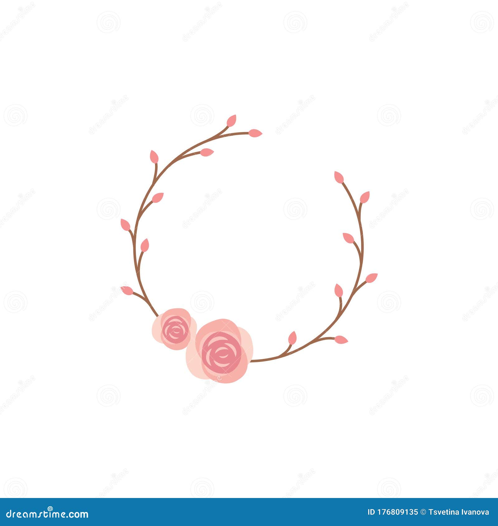 Rose Circle Colorful Vector Frame. Stock Vector - Illustration of plant ...