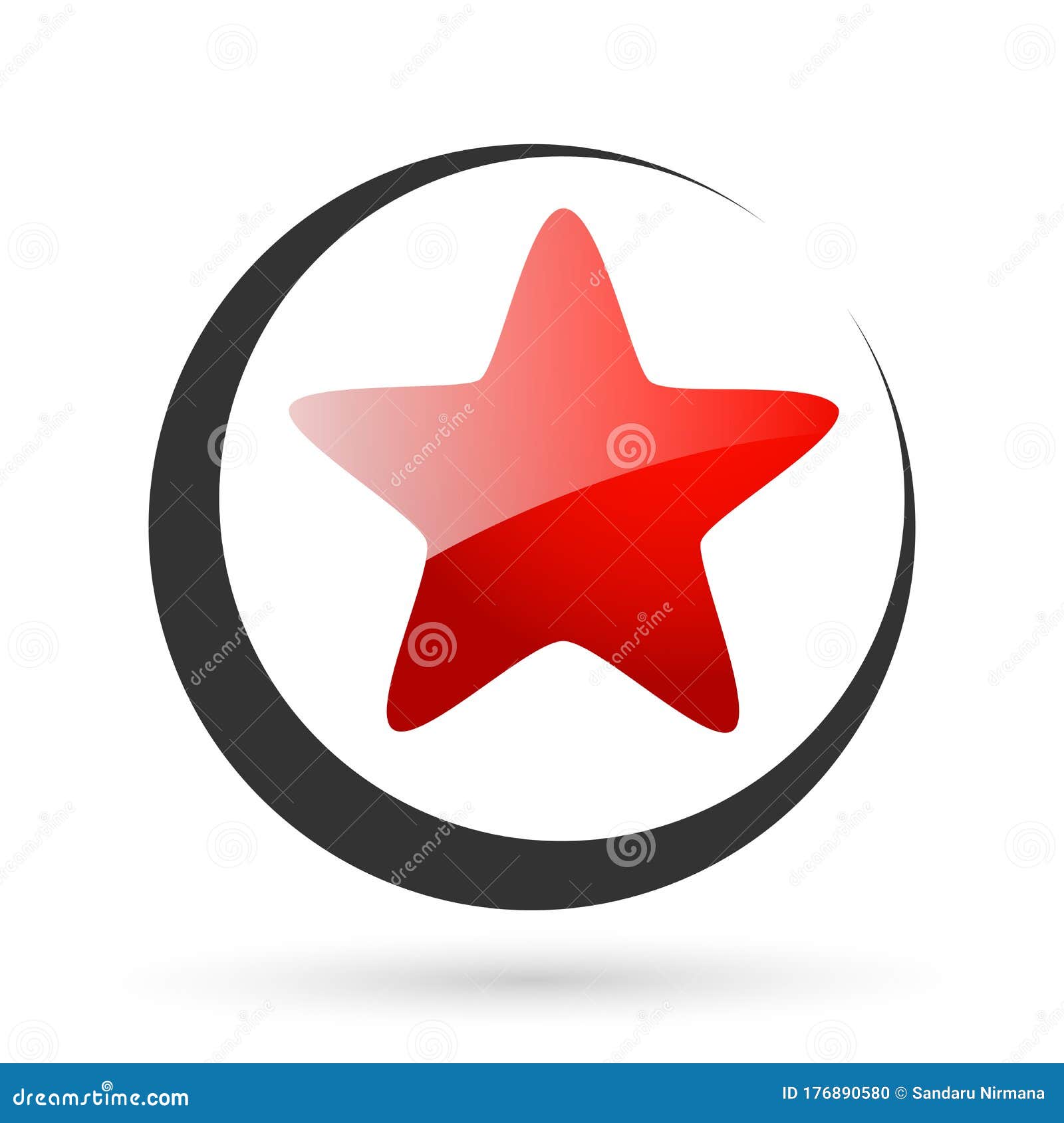 Abstract Red Bright Star Icon Logo for Business Investment Winnig ...