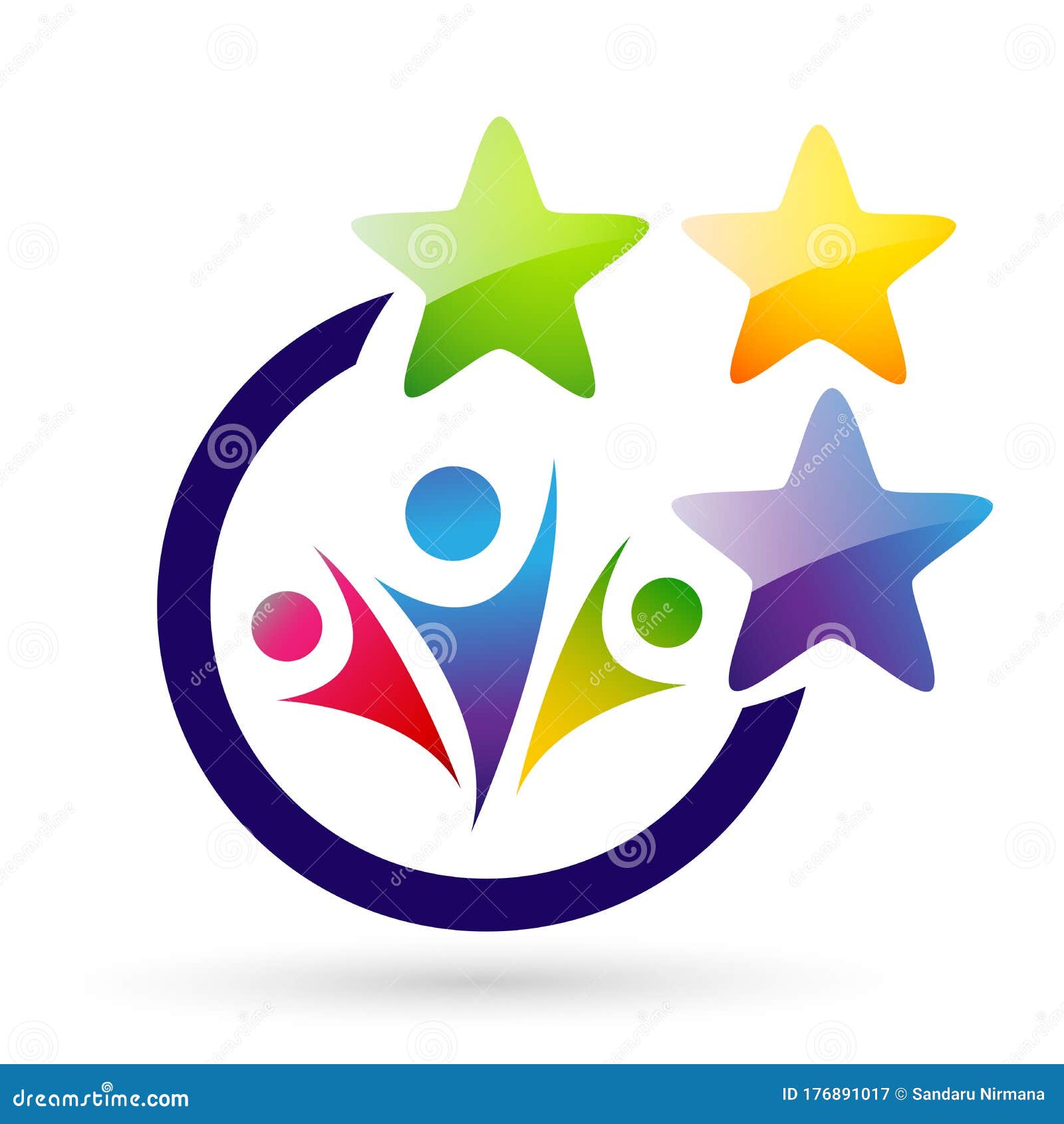 Abstract People Union Celebration Three Stars Corporate Invested ...