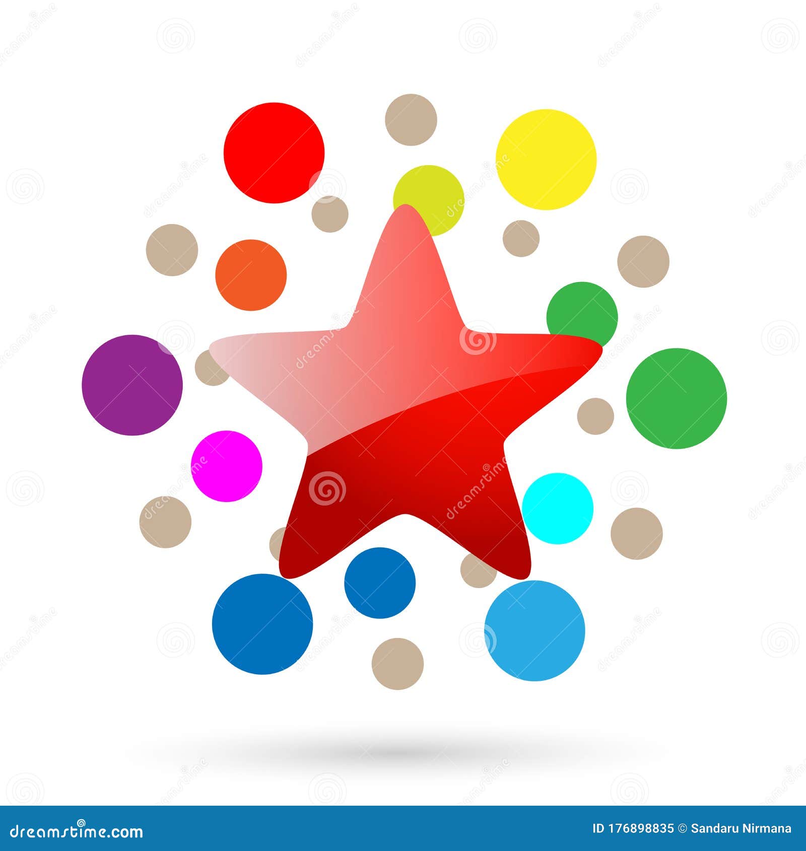 Abstract Red Bright Star Icon Logo for Business Investment Winnig ...