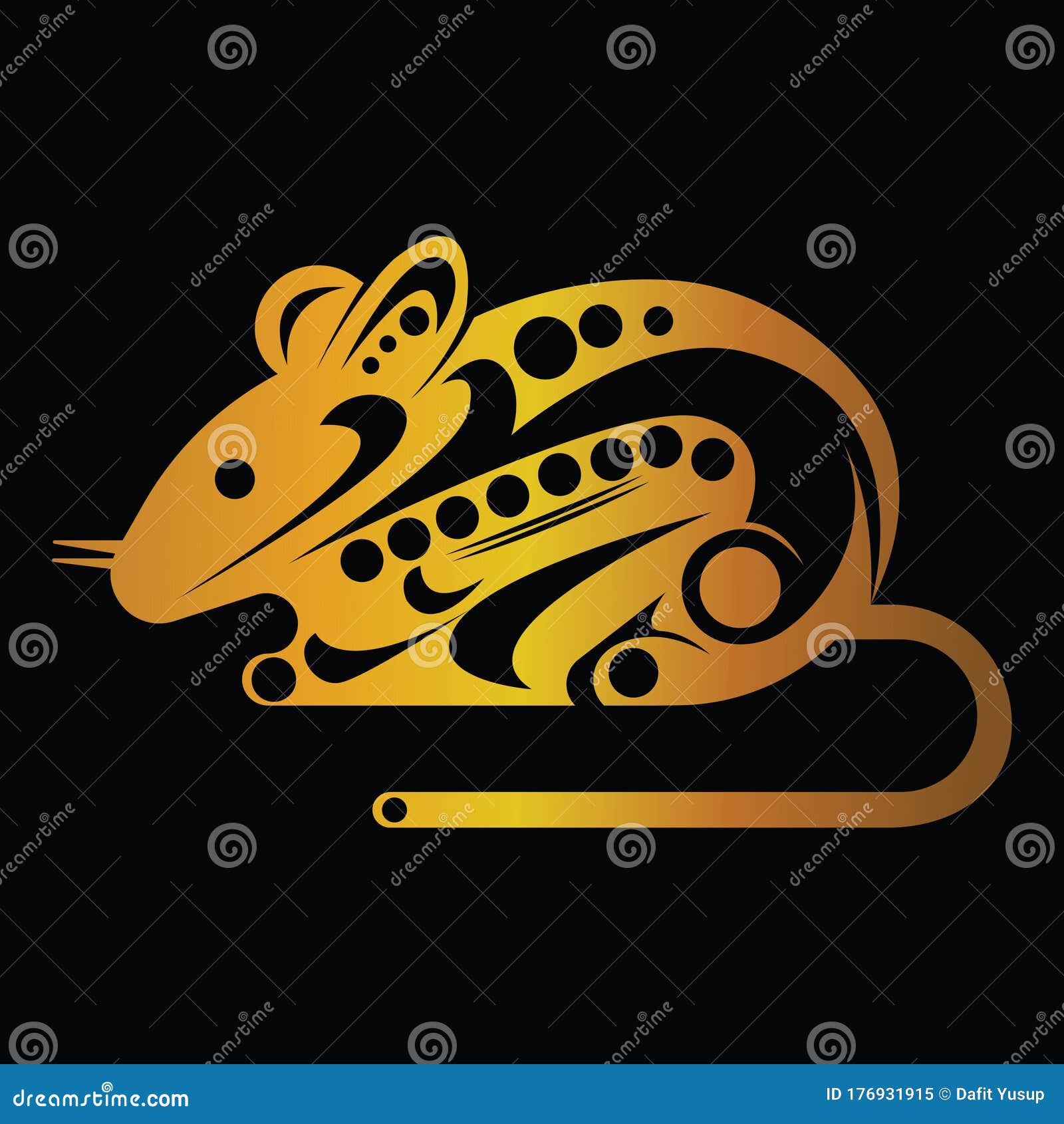 Illustration F Mouse in Ornament Style Stock Illustration ...