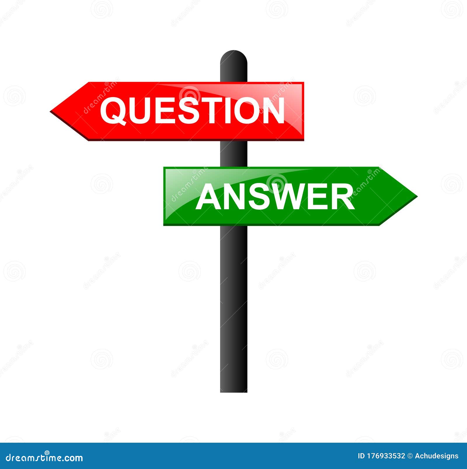 Question answer signposts stock vector. Illustration of icon - 176933532