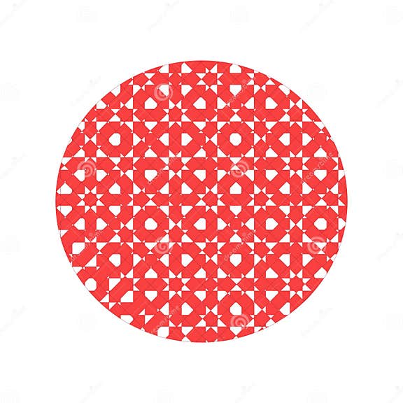 Red Motif Circle Design Isolated on White Background Textile Design ...