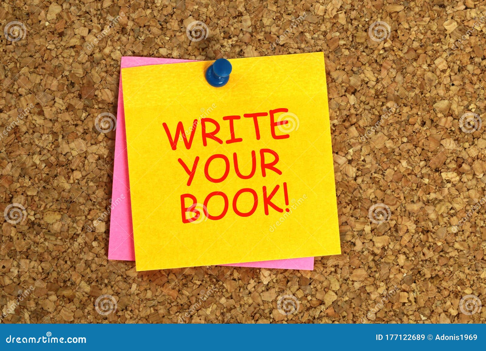 Write your book post it stock image. Image of imagination - 177122689