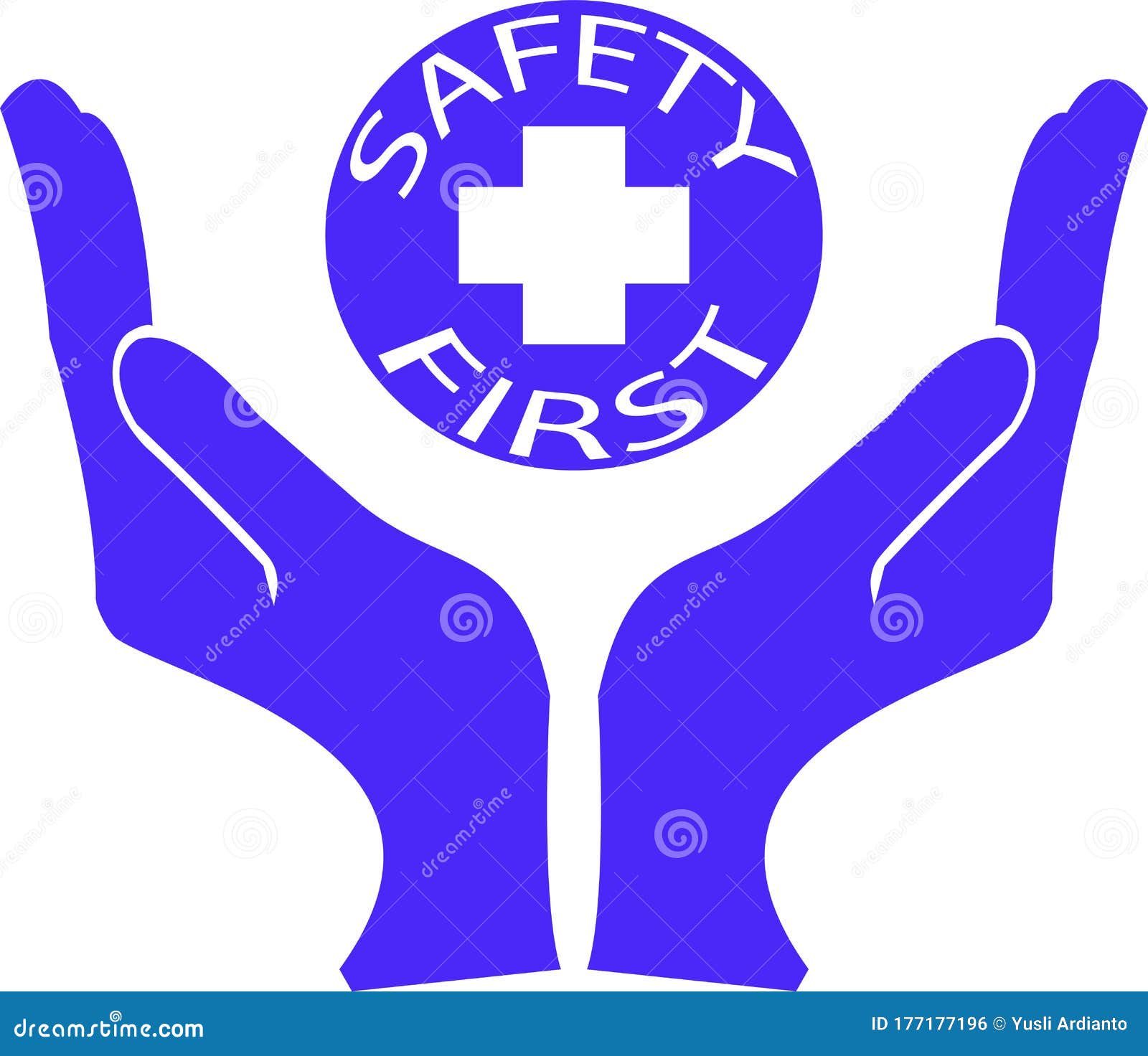 Safety First, Blue Logo for Environmental Health Safety Stock Vector ...