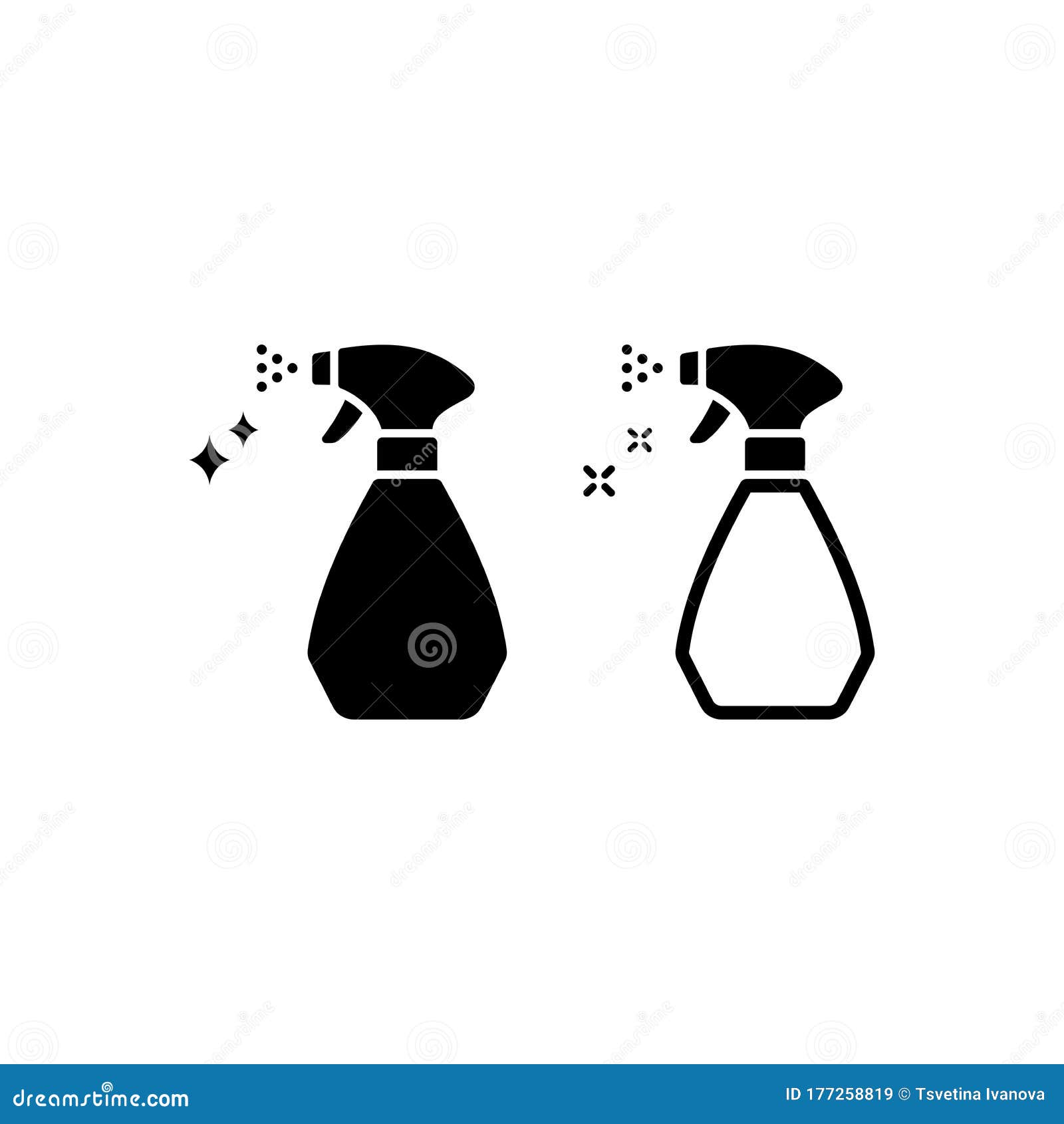 Cleaner or Detergent Spray Black Isolated Vector Icon Stock Vector ...