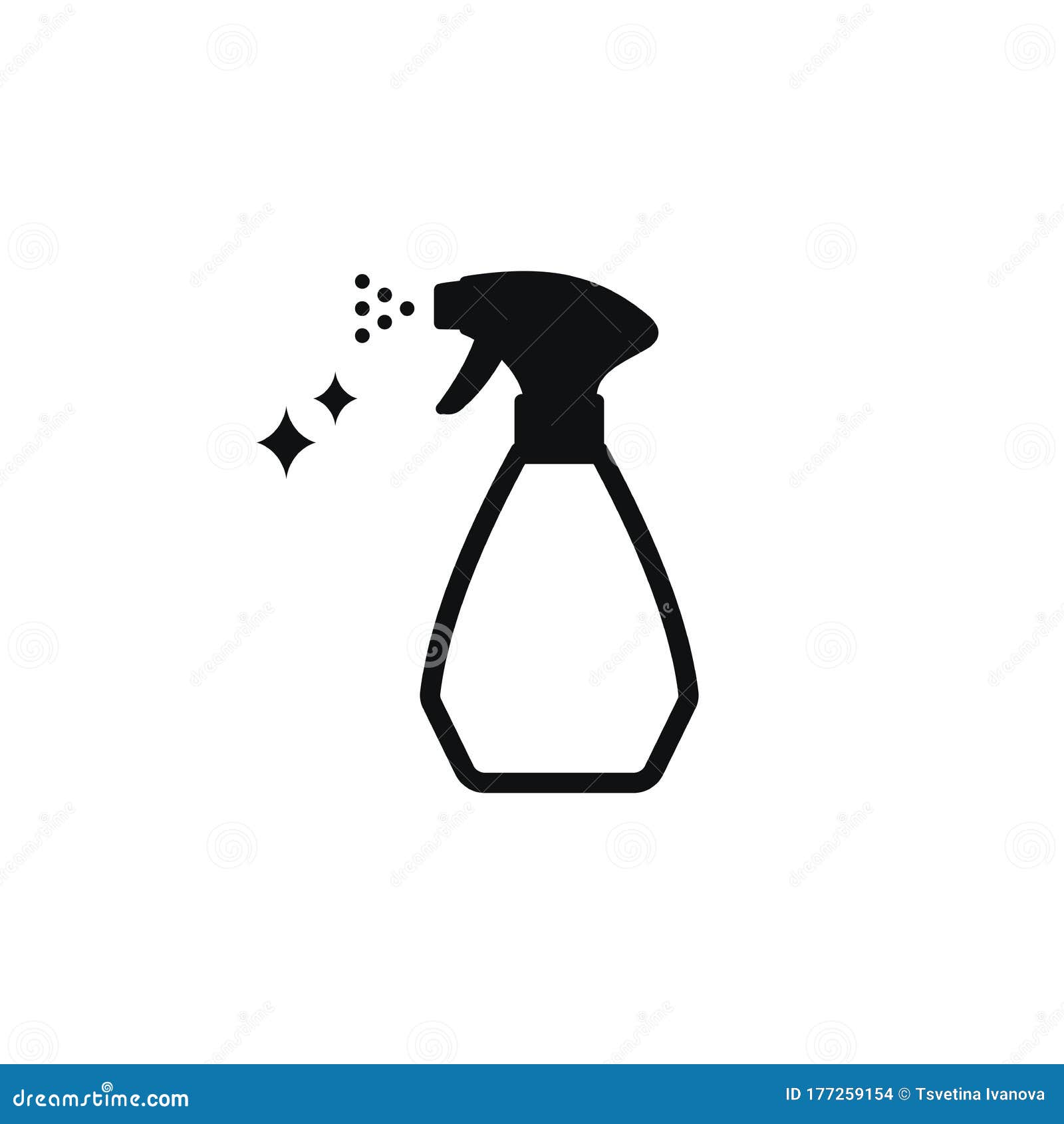 Cleaner or Detergent Spray Black Isolated Vector Icon Stock Vector ...
