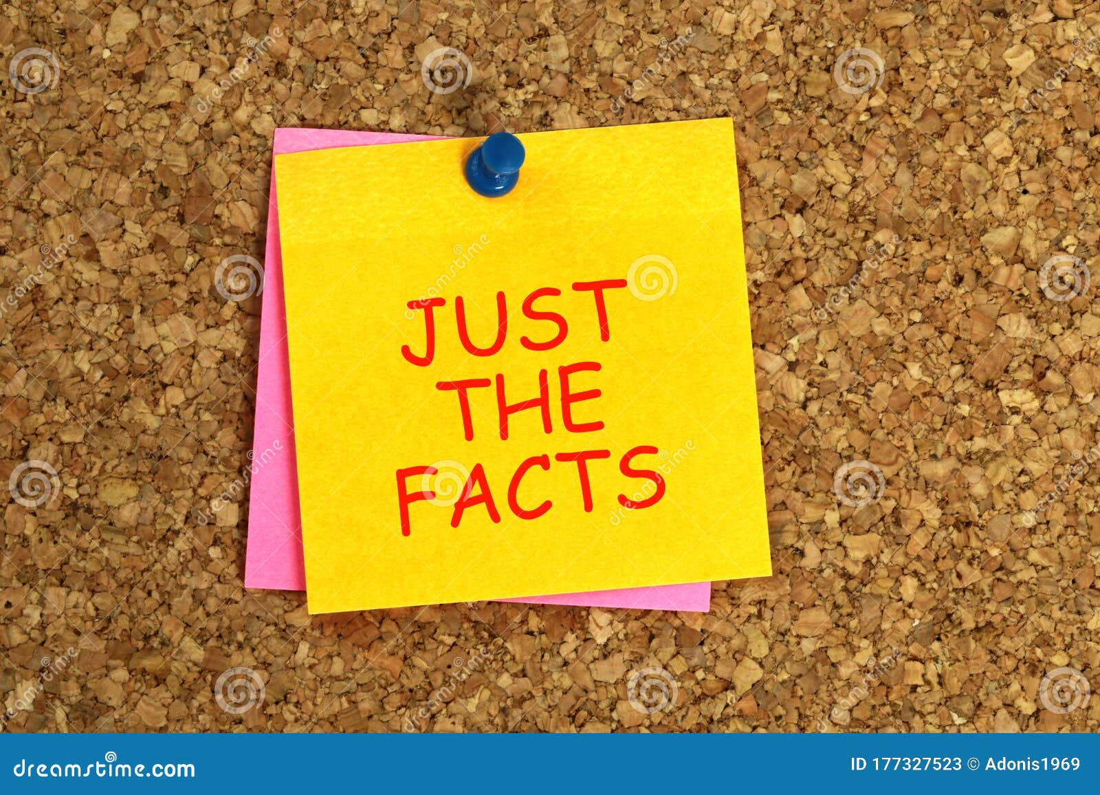 Just the facts post it stock image. Image of posted - 177327523