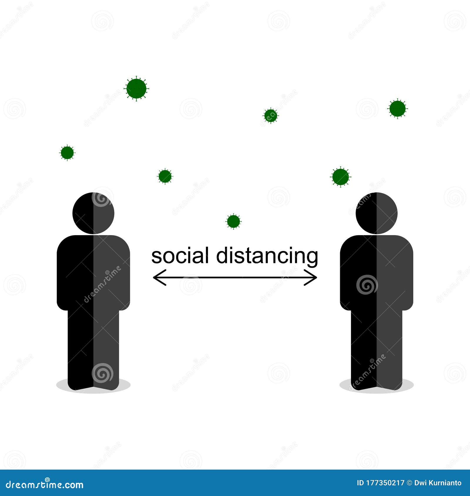 Illustration of Silhouette Design Keeping a Distance Stock Vector ...