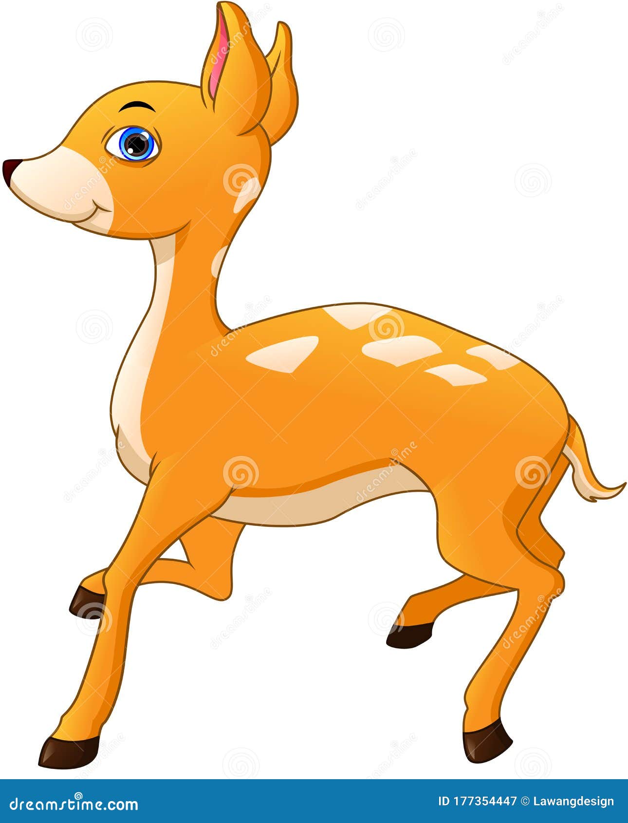 Cute deer cartoon stock vector. Illustration of nature - 177354447