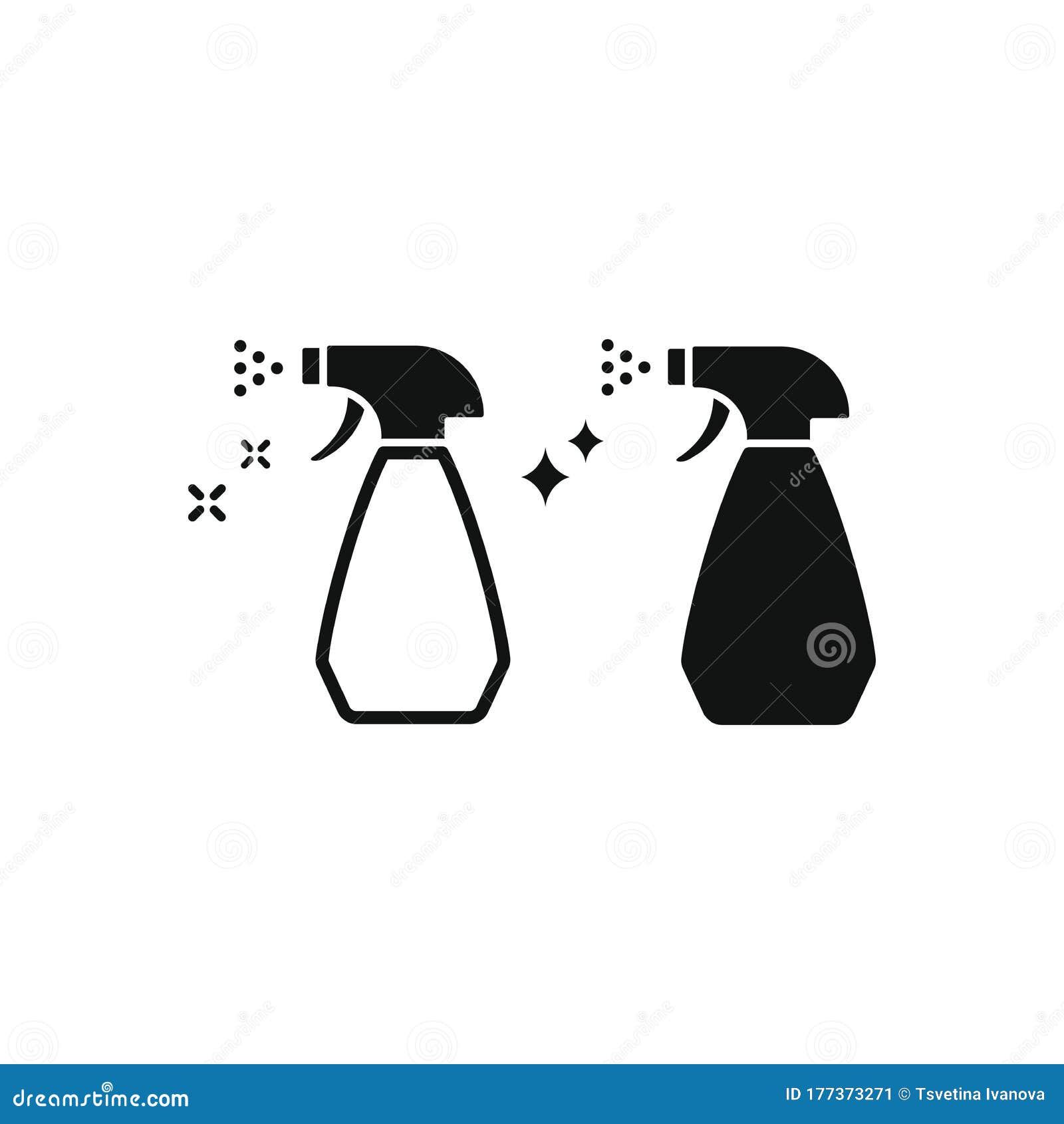 Cleaner or Detergent Spray Black Isolated Vector Icon Stock Vector ...