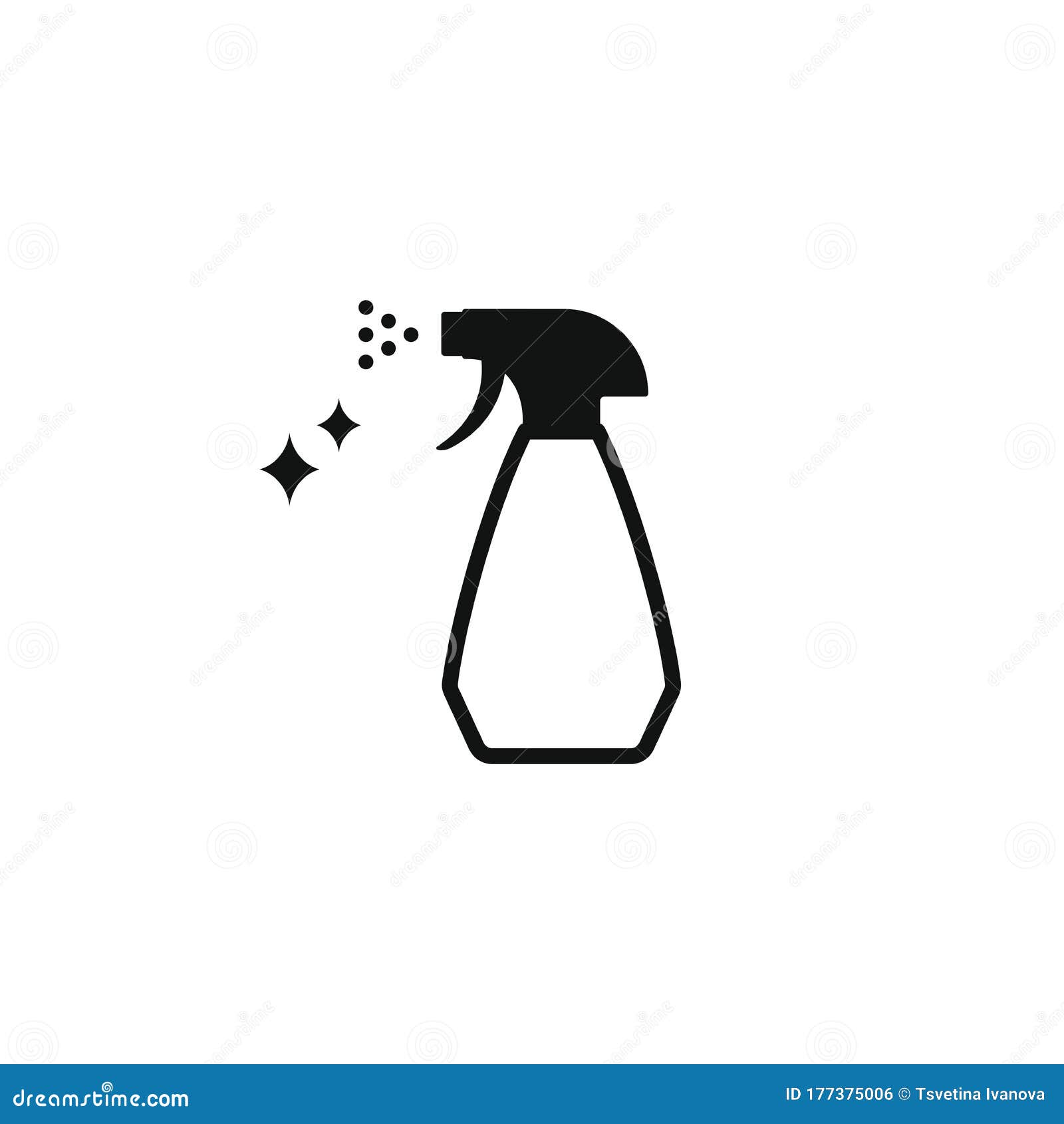 Cleaner or Detergent Spray Black Isolated Vector Icon Stock ...