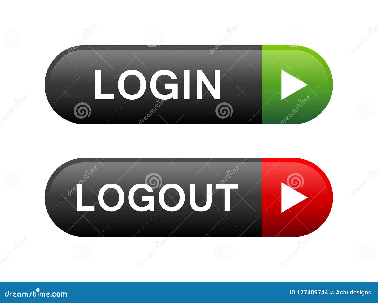 Login, Logout, Sign In And Sign Out Buttons Stock Image | CartoonDealer ...